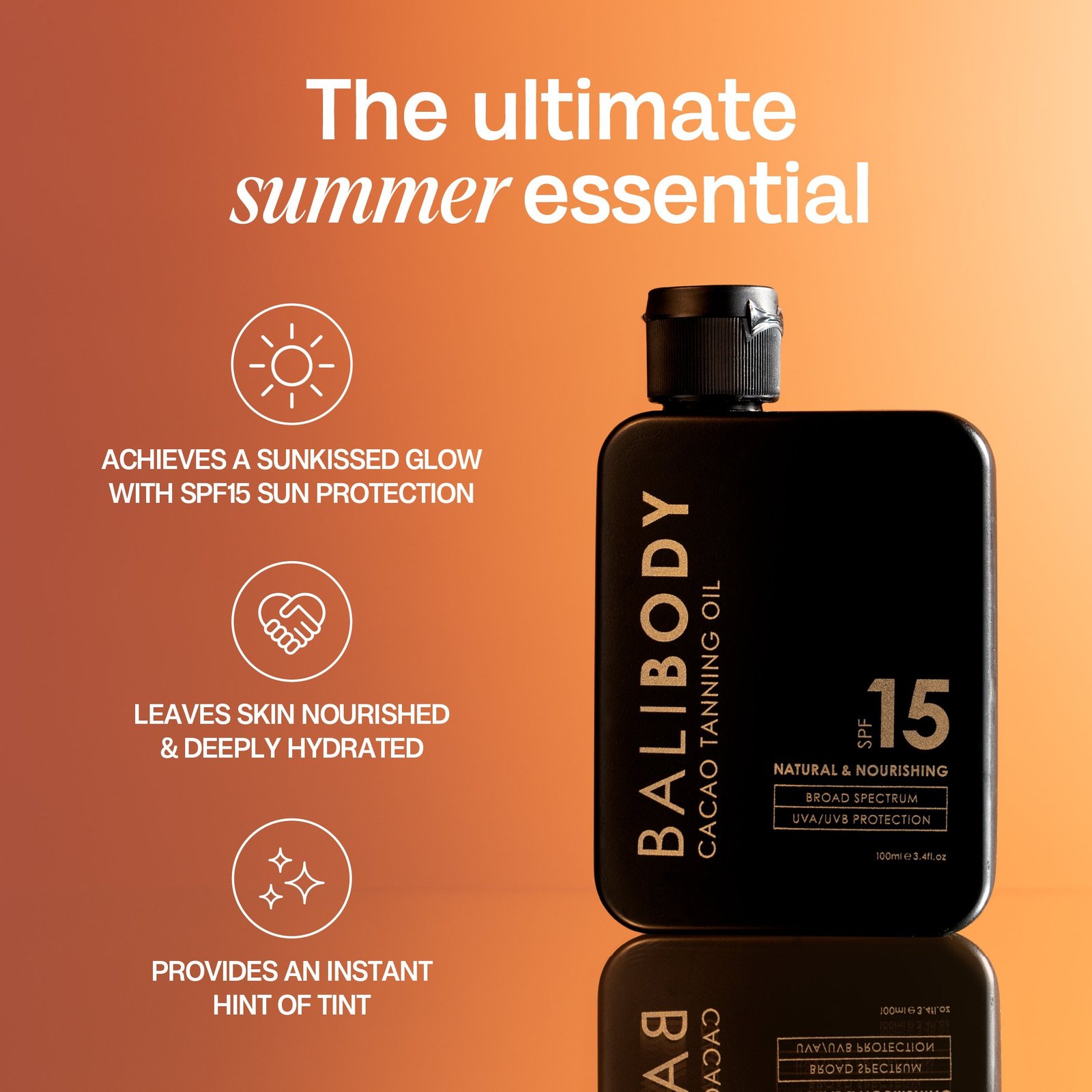 Bali Body Cacao Tanning Oil SPF15 100ml Australia