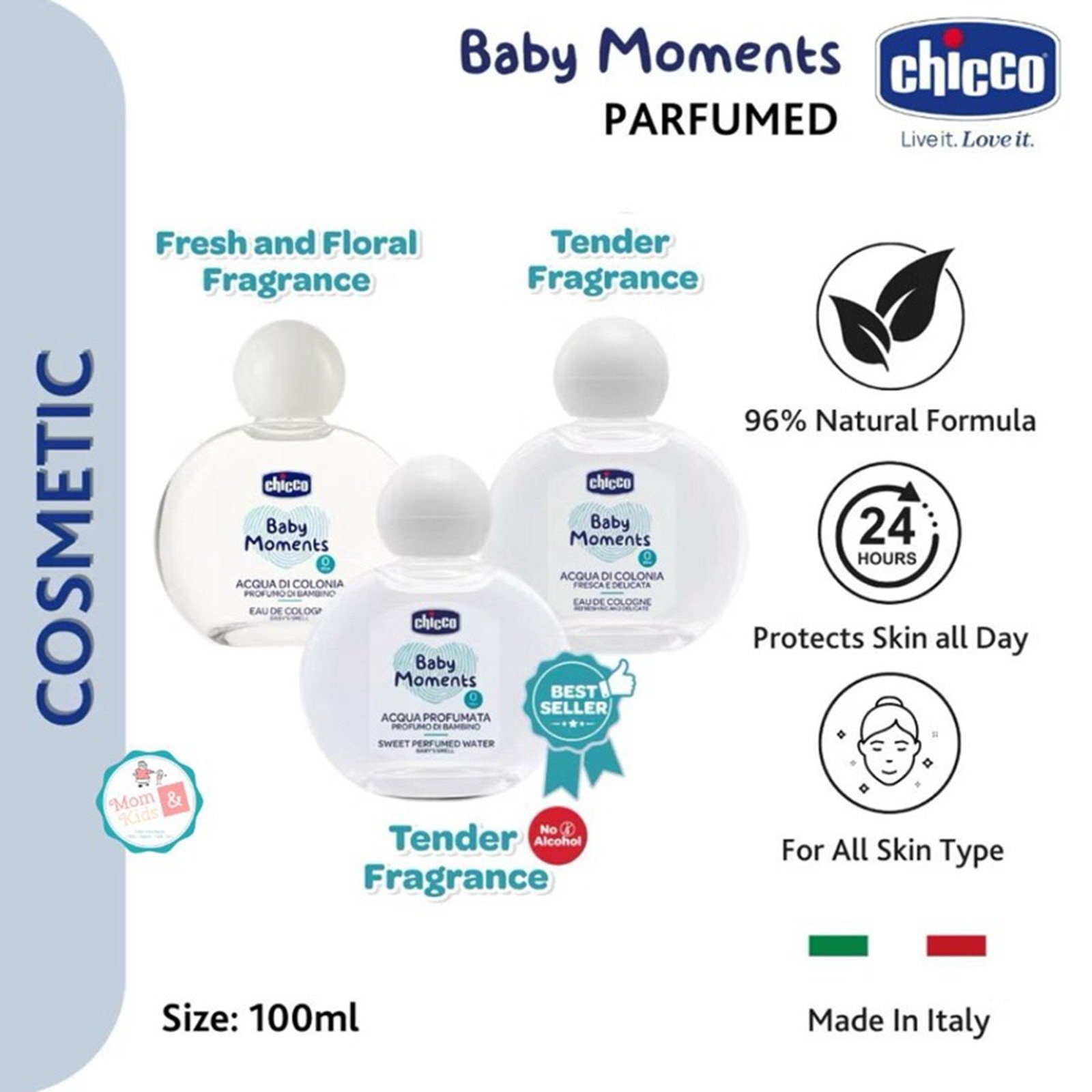 Chicco Baby Moments Sweet Perfumed Water 0m+ 100ml (3.38floz) UK