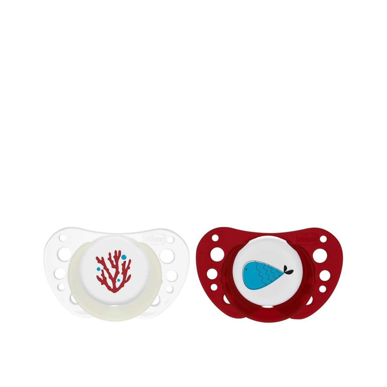 Chicco PhysioForma Air Glow in the Dark Pacifier 16-36m White/Red x2 ...