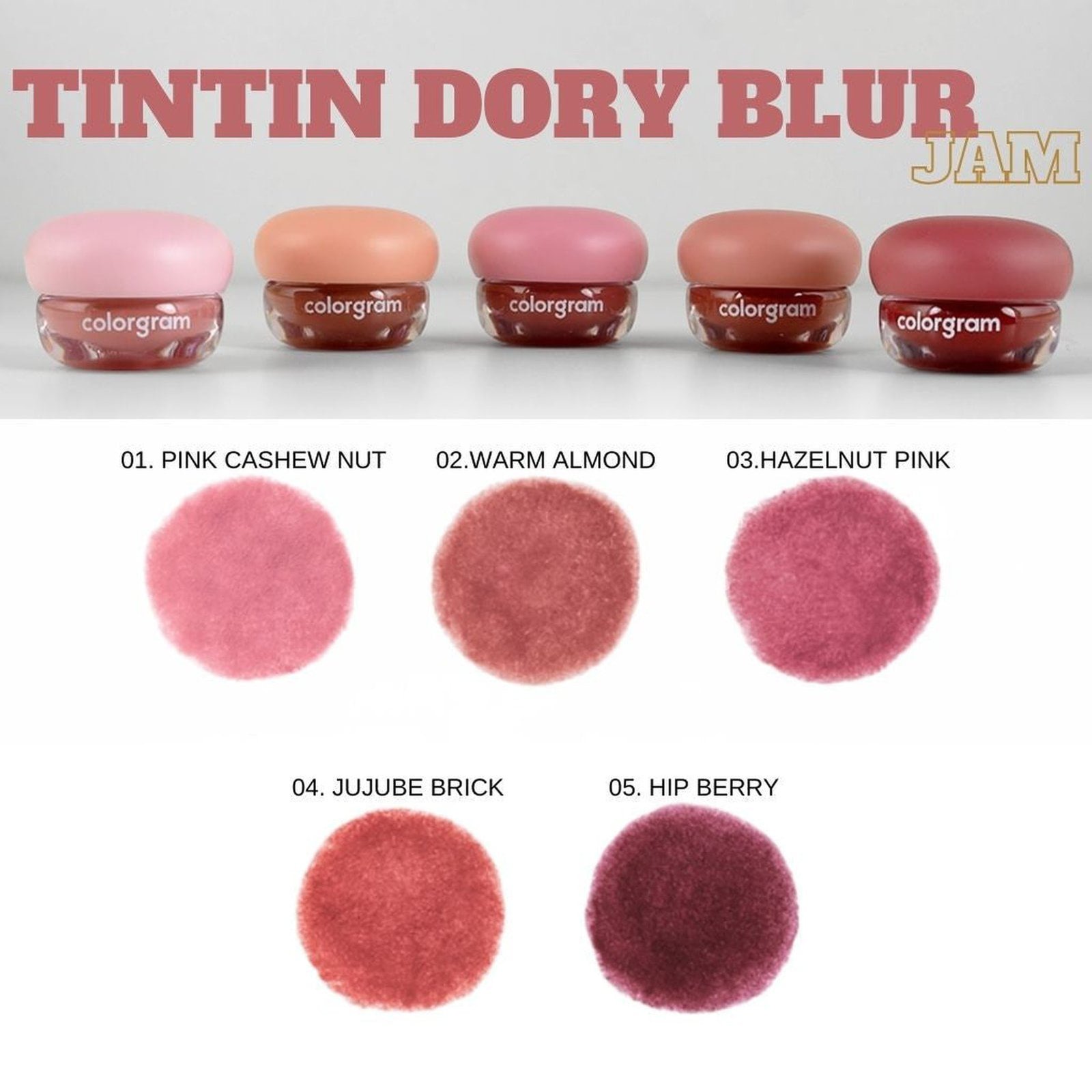 Colorgram Tintin Dory Blur Jam 01 Pink Cashew Nut 3.5g Nigeria