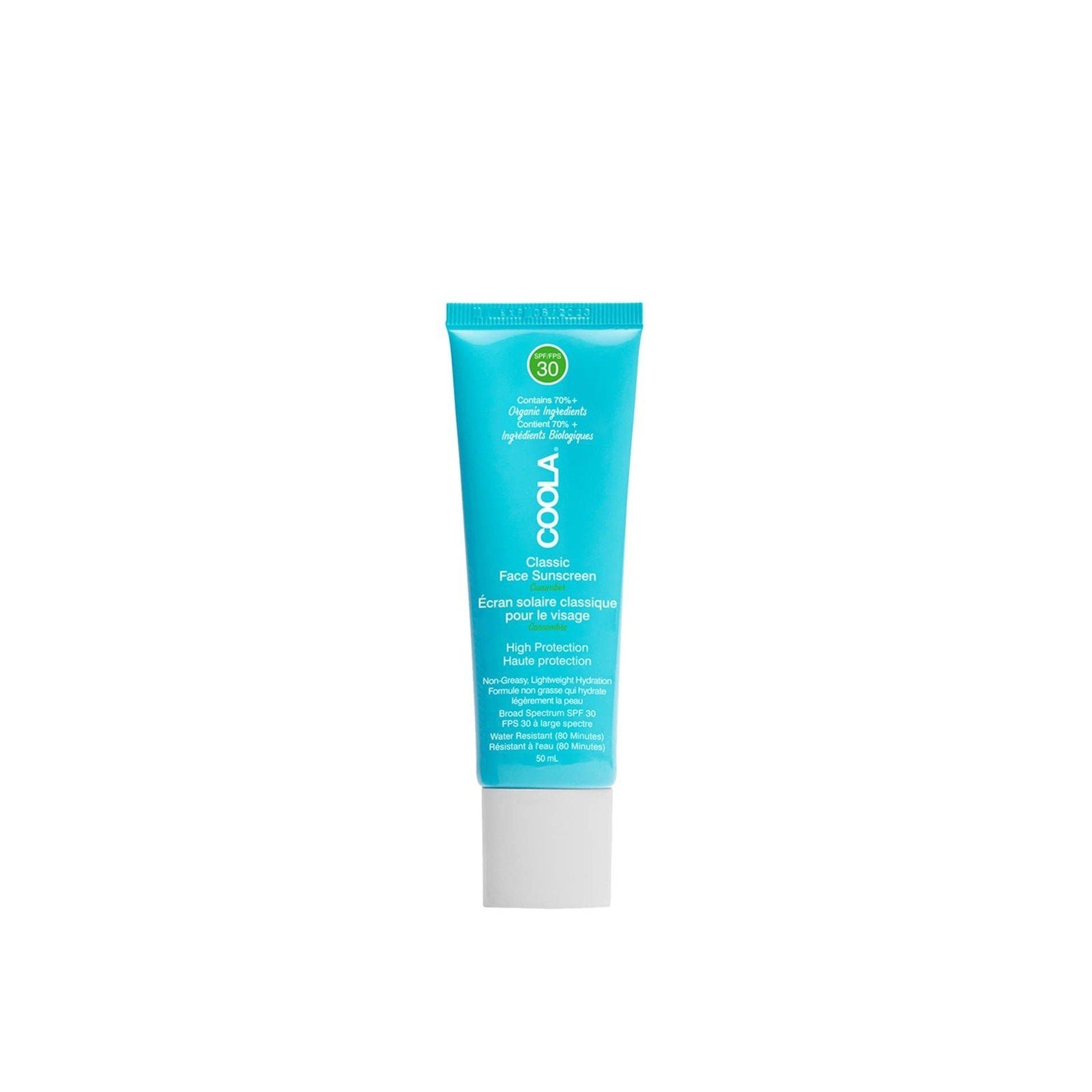 Coola Classic Face Sunscreen SPF30 Cucumber 50ml Australia