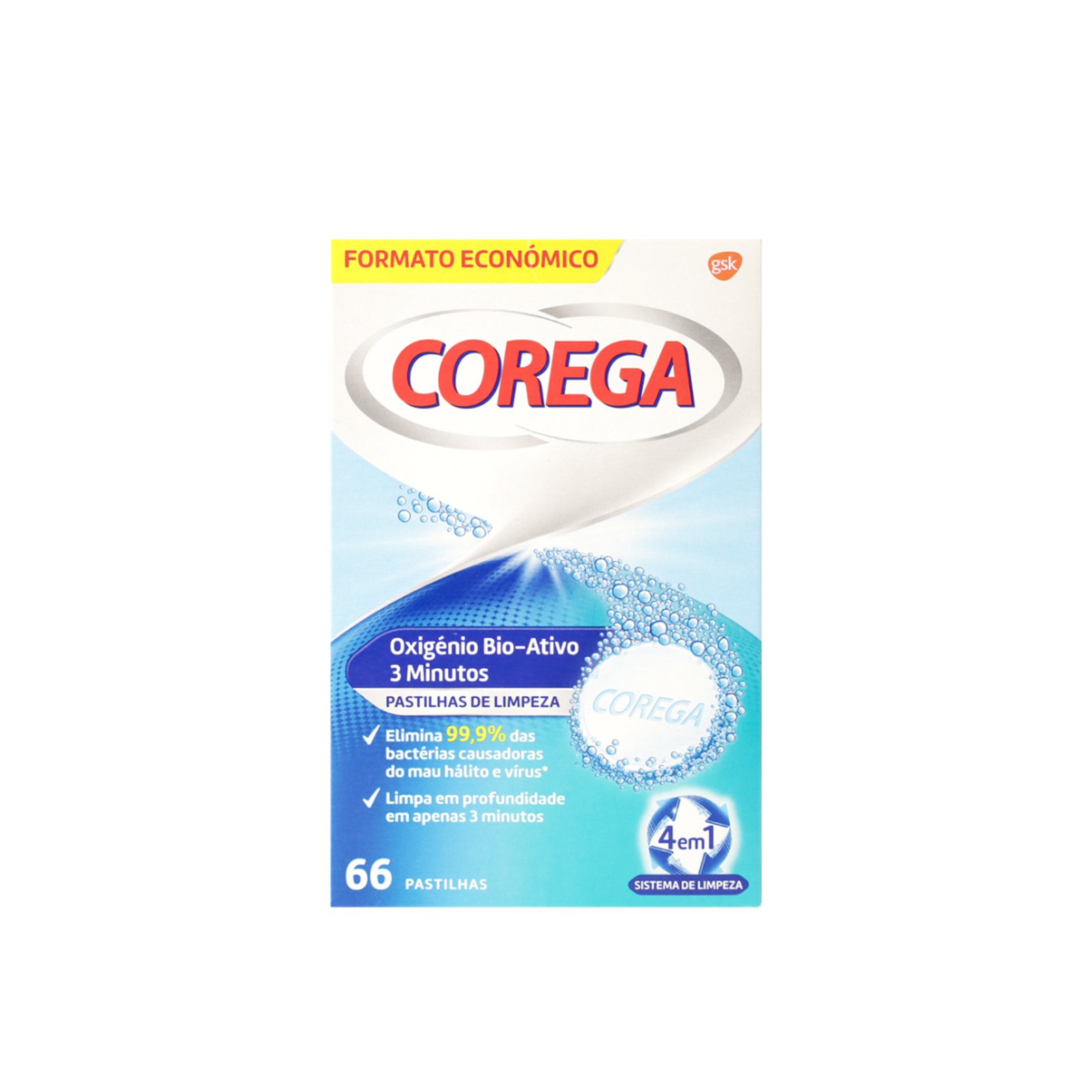 Corega Bio-Active Oxygen Denture Cleaning Tablets x66 México