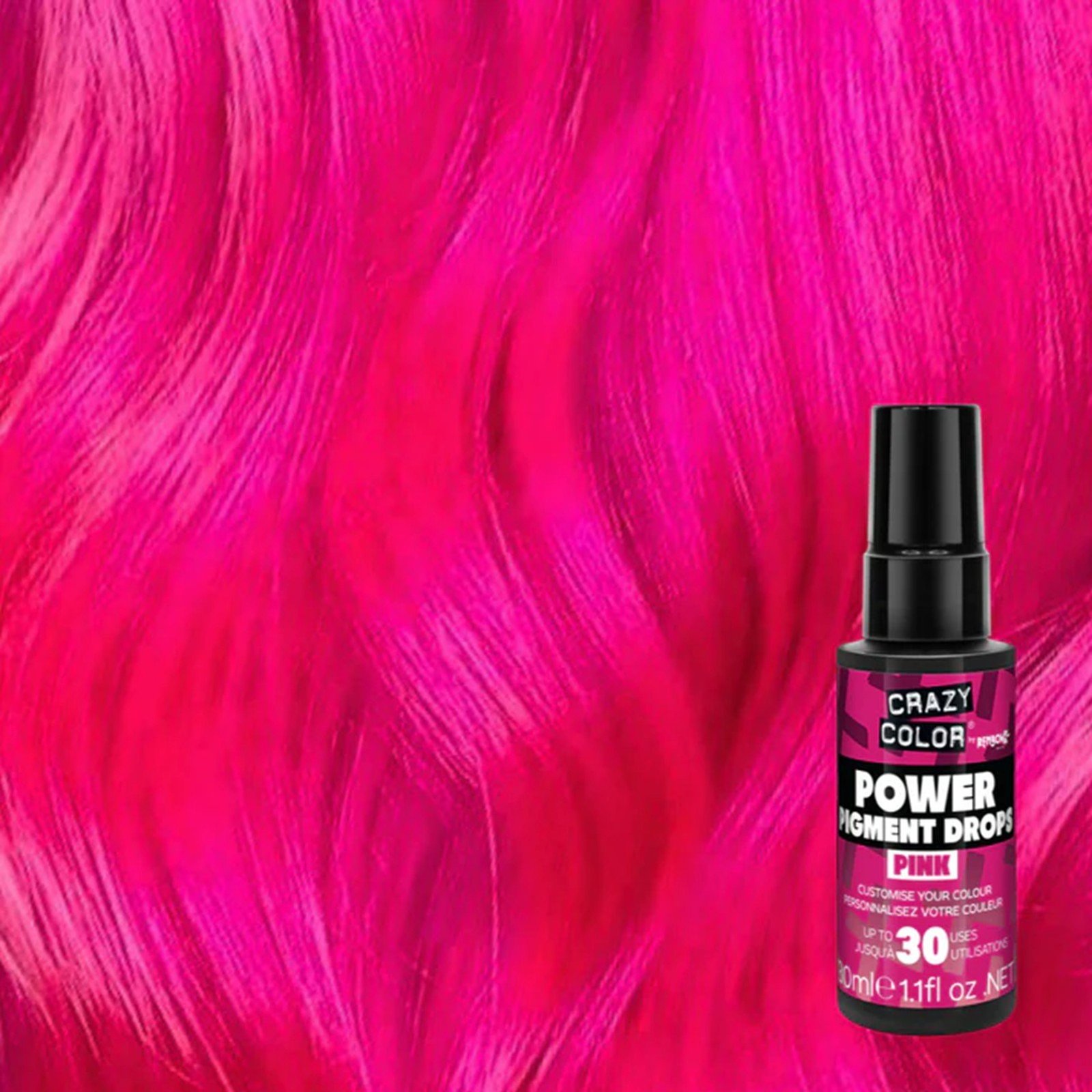 Crazy Color Power Pigment Drops Pink 30ml Singapore