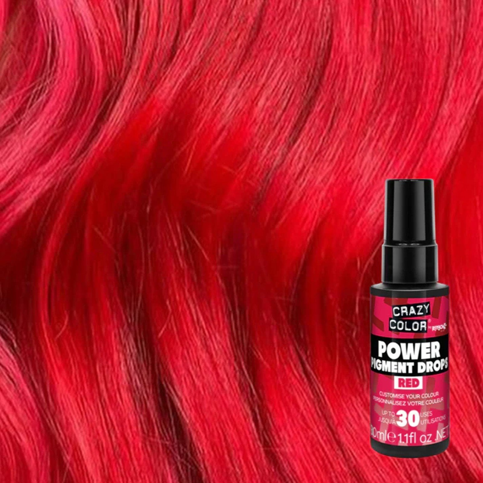 Crazy Color Power Pigment Drops Red 30Ml France