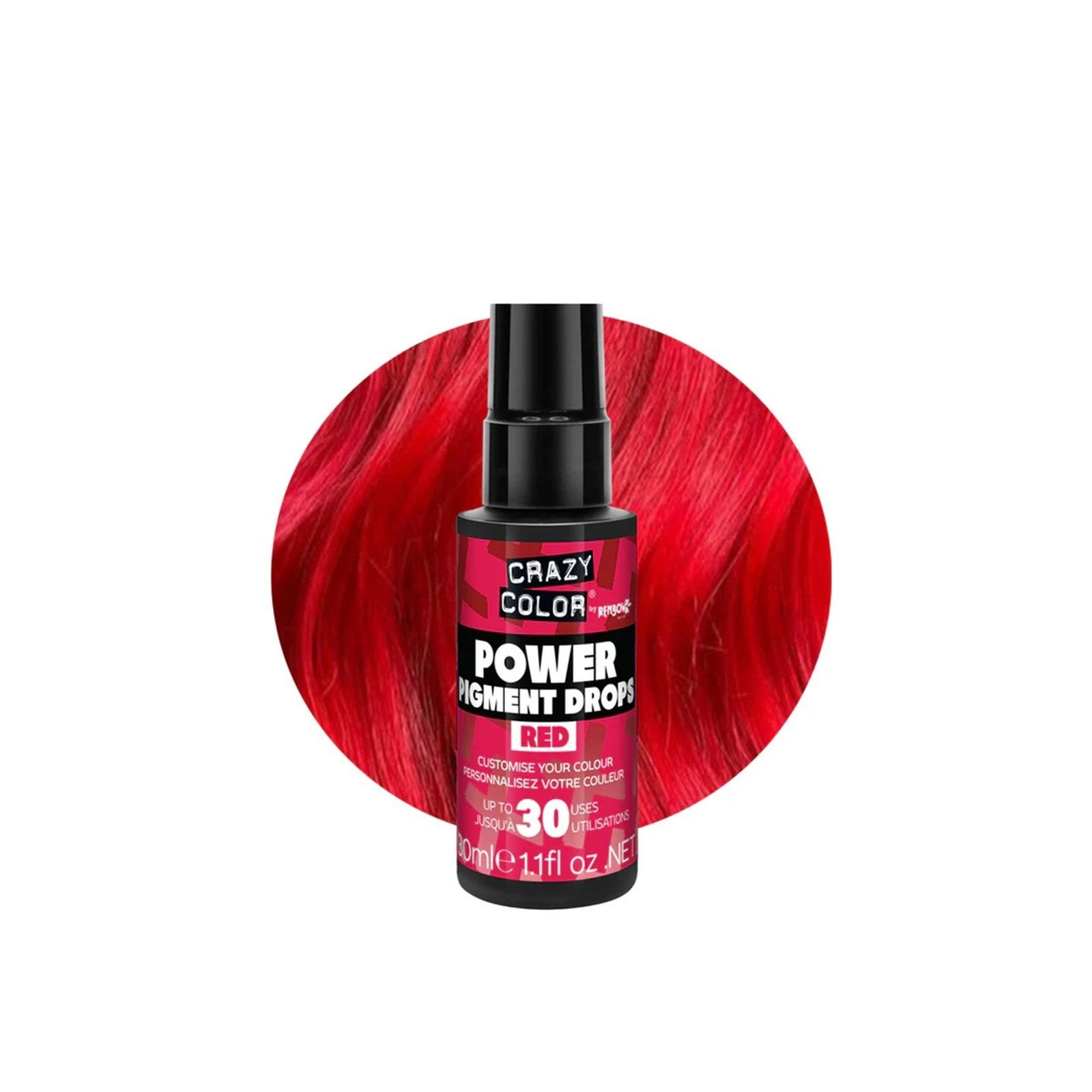 Crazy Color Power Pigment Drops Red 30Ml (1.1Floz) Estados Unidos