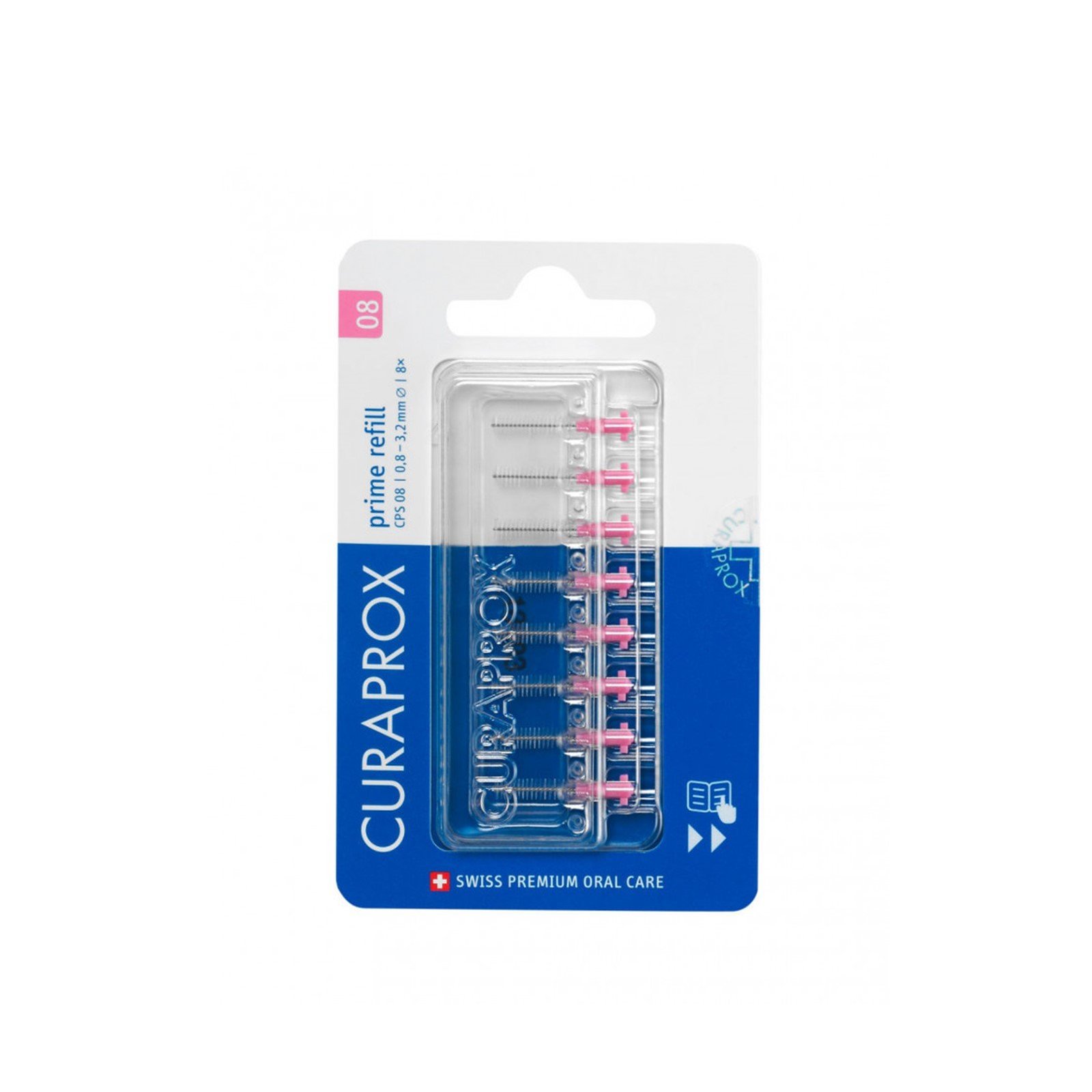 Curaprox Prime Interdental Brush 08 Refill x8 Estados Unidos