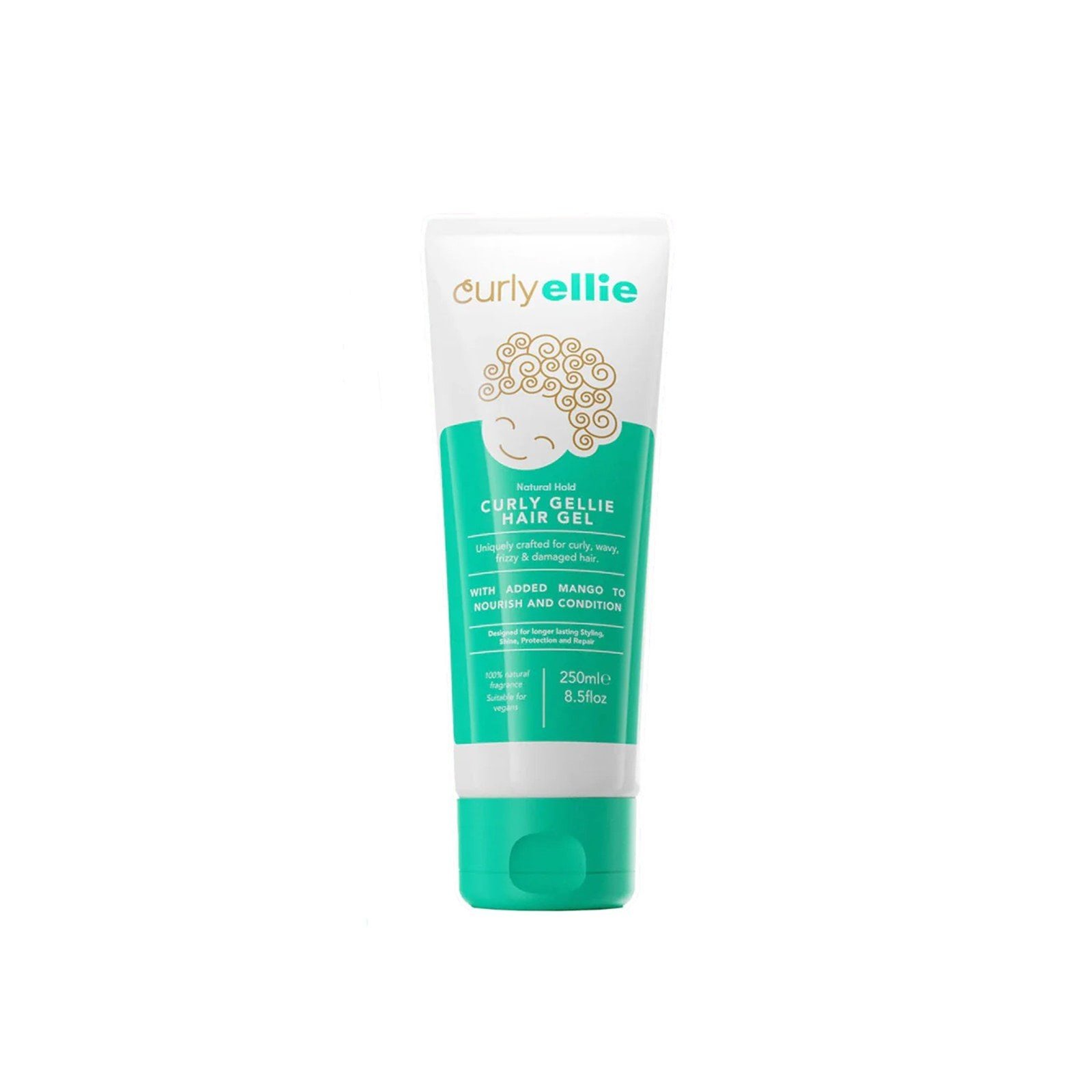 CurlyEllie Natural Hold Curly Gellie Hair Gel 250ml (8.5floz) USA