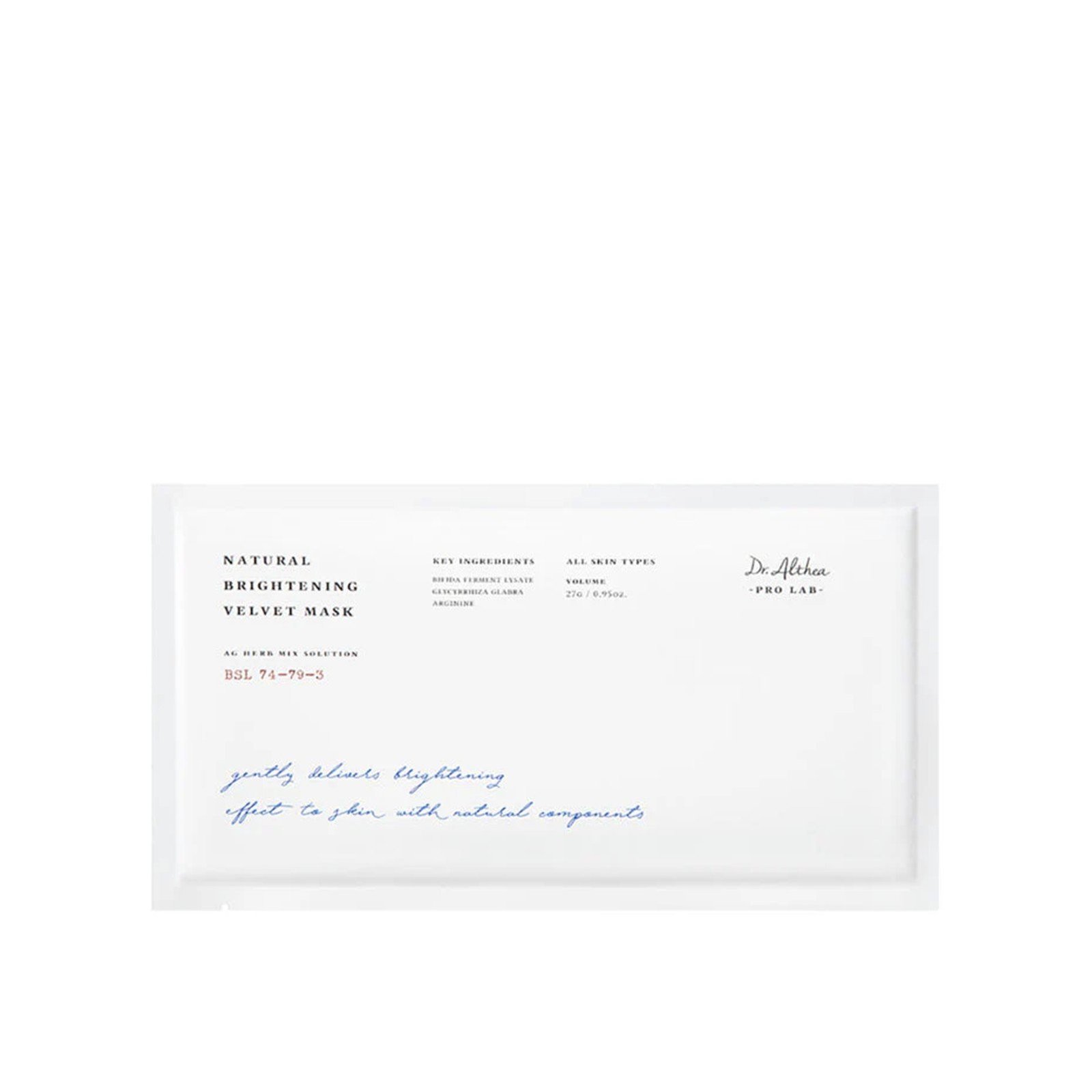 Dr. Althea Natural Brightening Velvet Mask x1 New Zealand