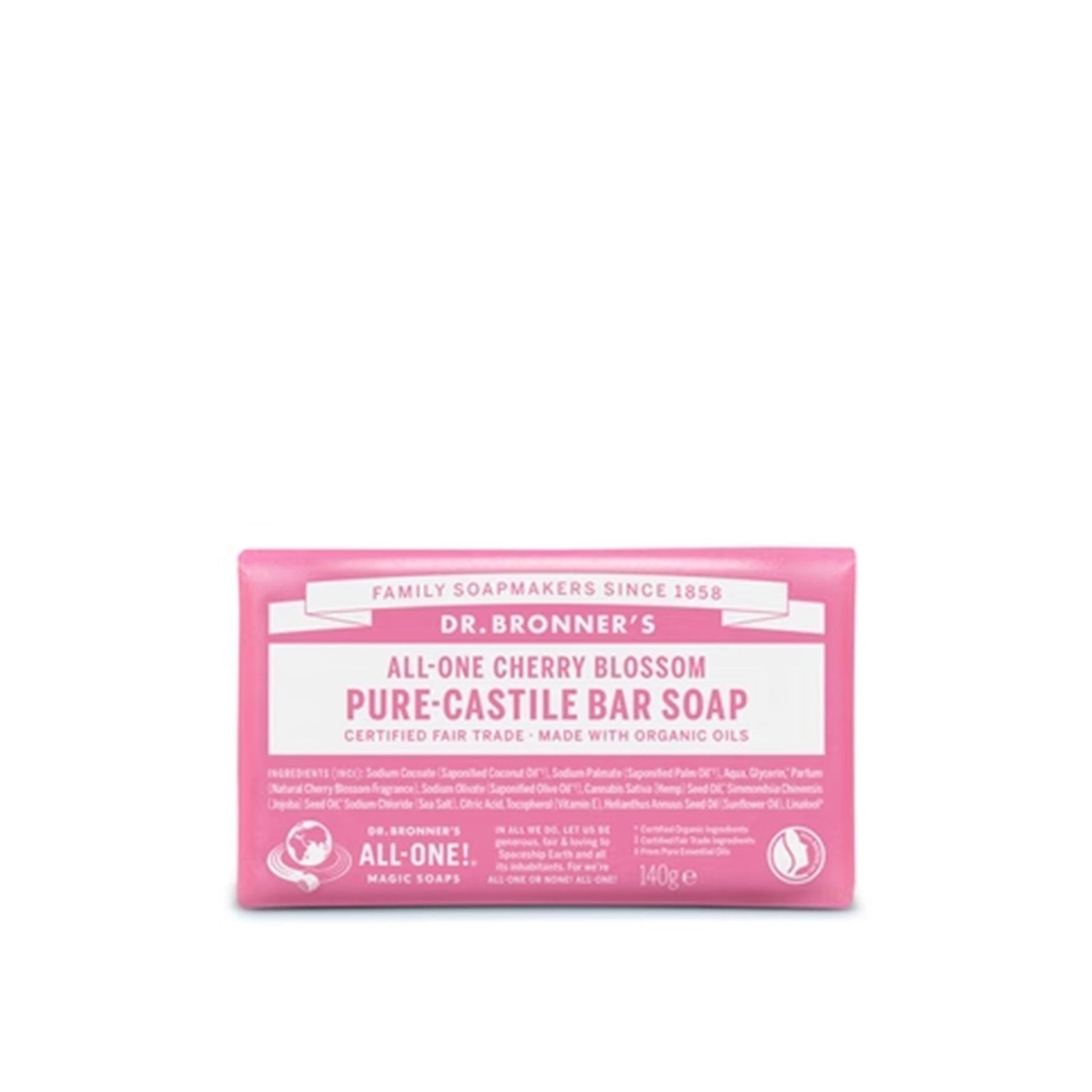 Dr. Bronner's All-One Pure-Castile Bar Soap Cherry Blossom 140G Monaco