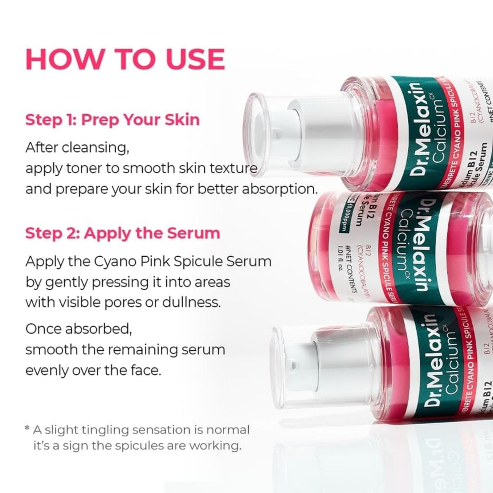 Dr.Melaxin Calcium Cemenrete Cyano Pink Spicule Serum 30ml Indonesia