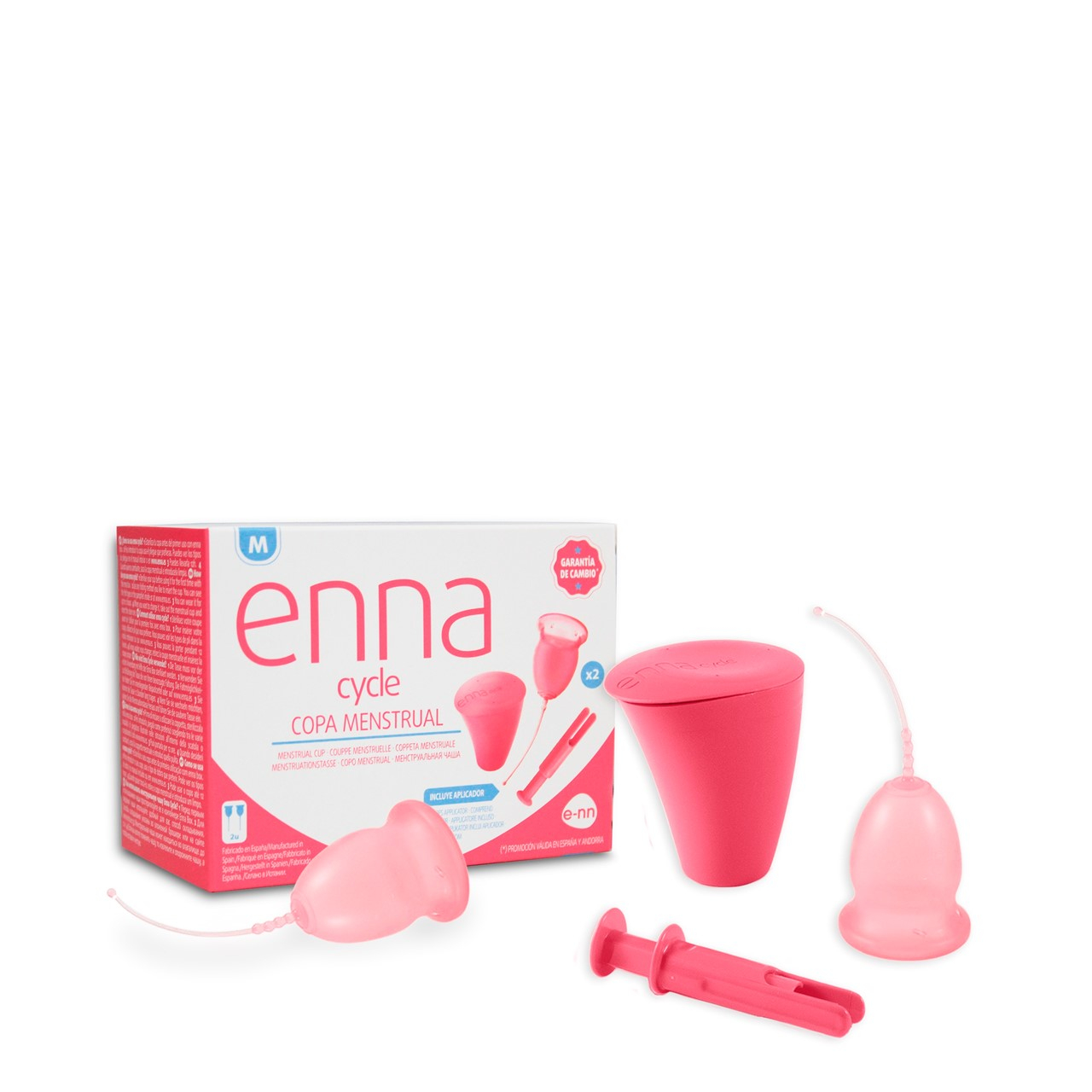 Enna Cycle Menstrual Cup Twin Pack Medium with Sterilizer & Applicator USA