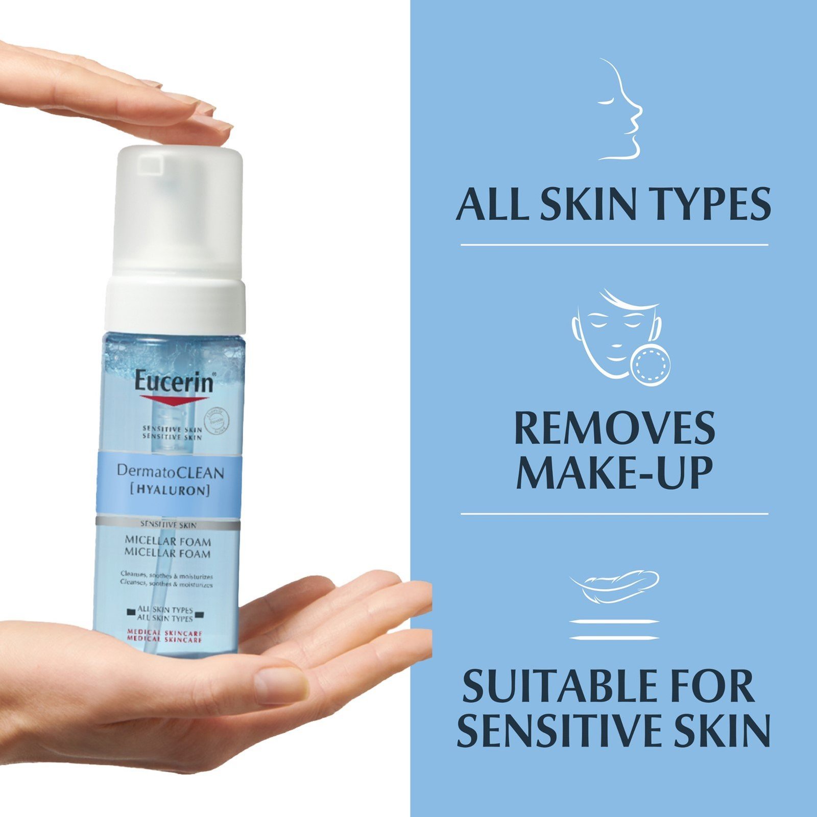 Eucerin DermatoCLEAN Hyaluron Micellar Foam 150ml Thailand