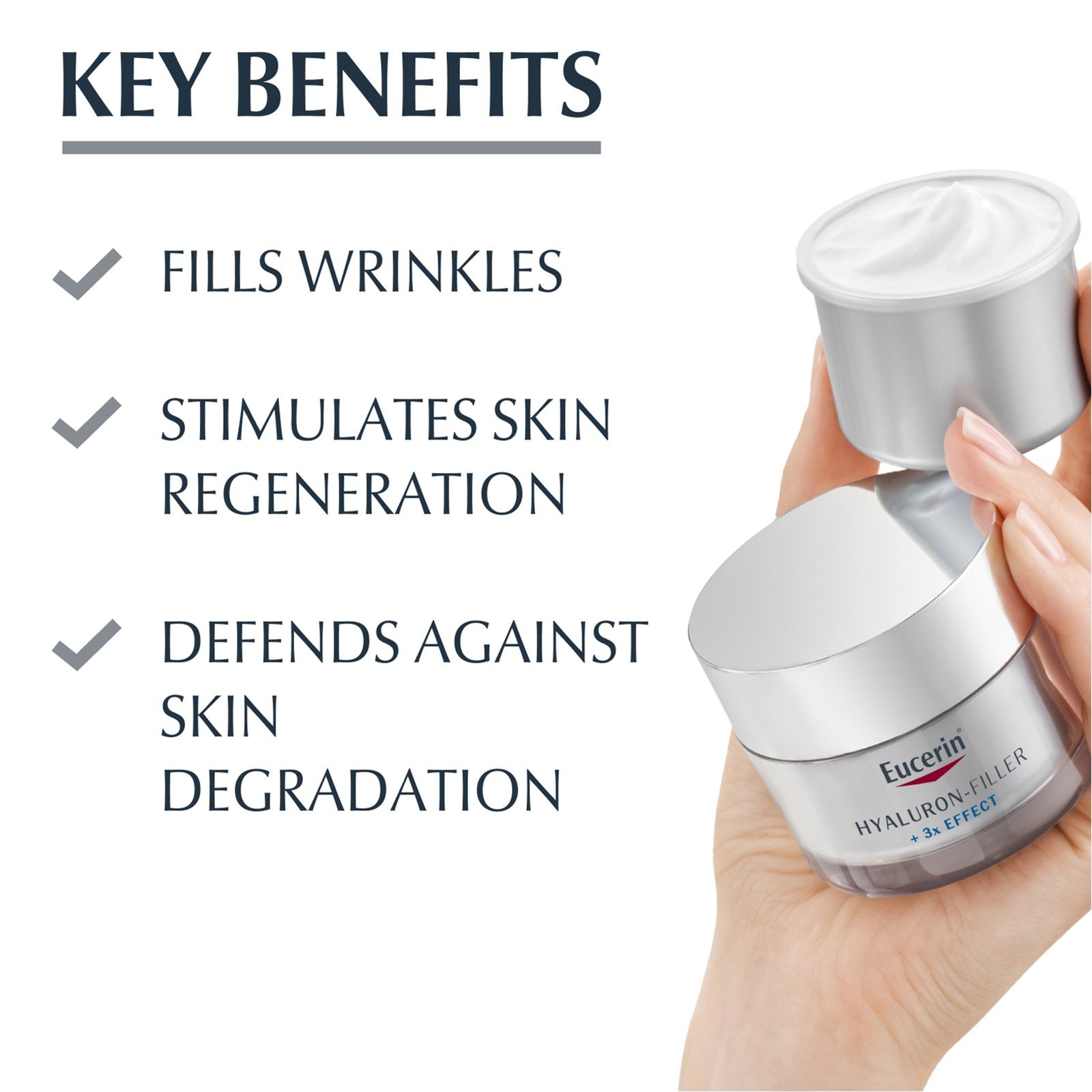 Eucerin Hyaluron-Filler 3x Effect Night Cream Refill 50Ml (1.69Floz) Estados Unidos