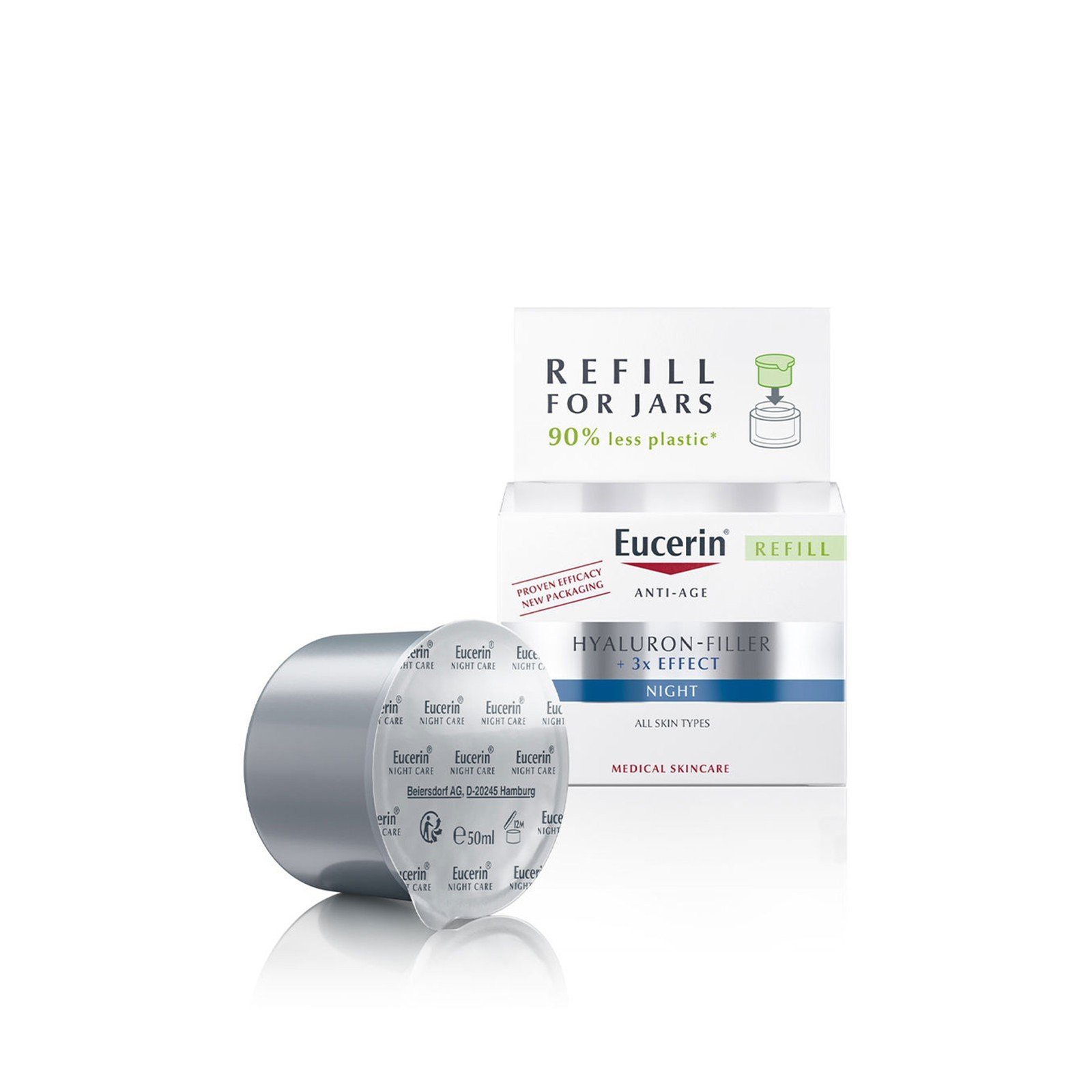 Eucerin Hyaluron-Filler 3x Effect Night Cream Refill Anti-Aging 50ml (1 ...