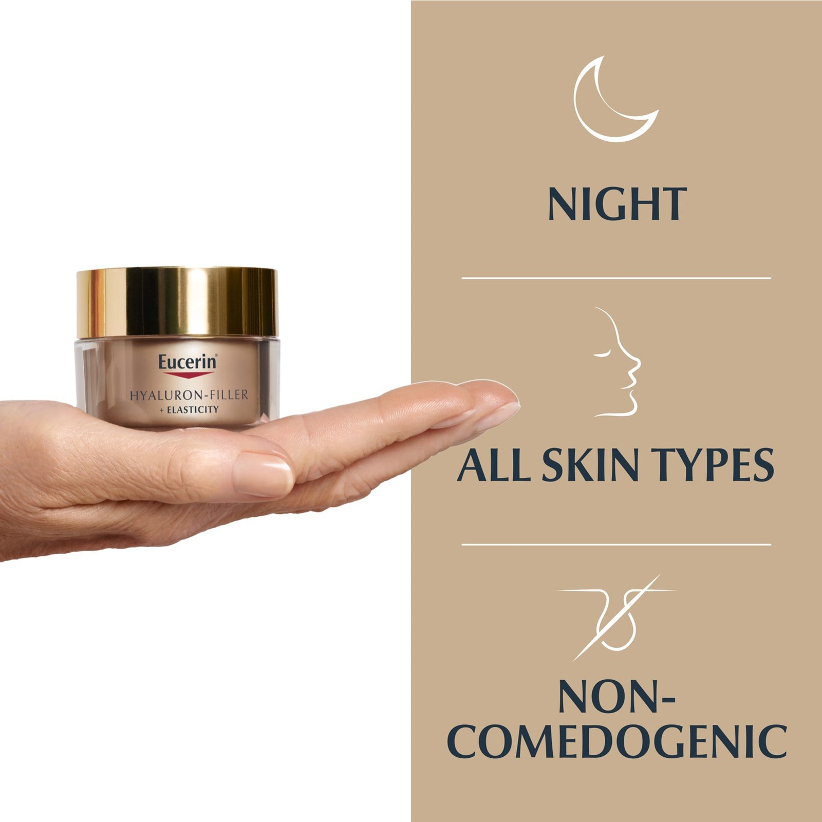 Eucerin Hyaluron-Filler + Elasticity Night Cream 50ml (1.69floz) USA