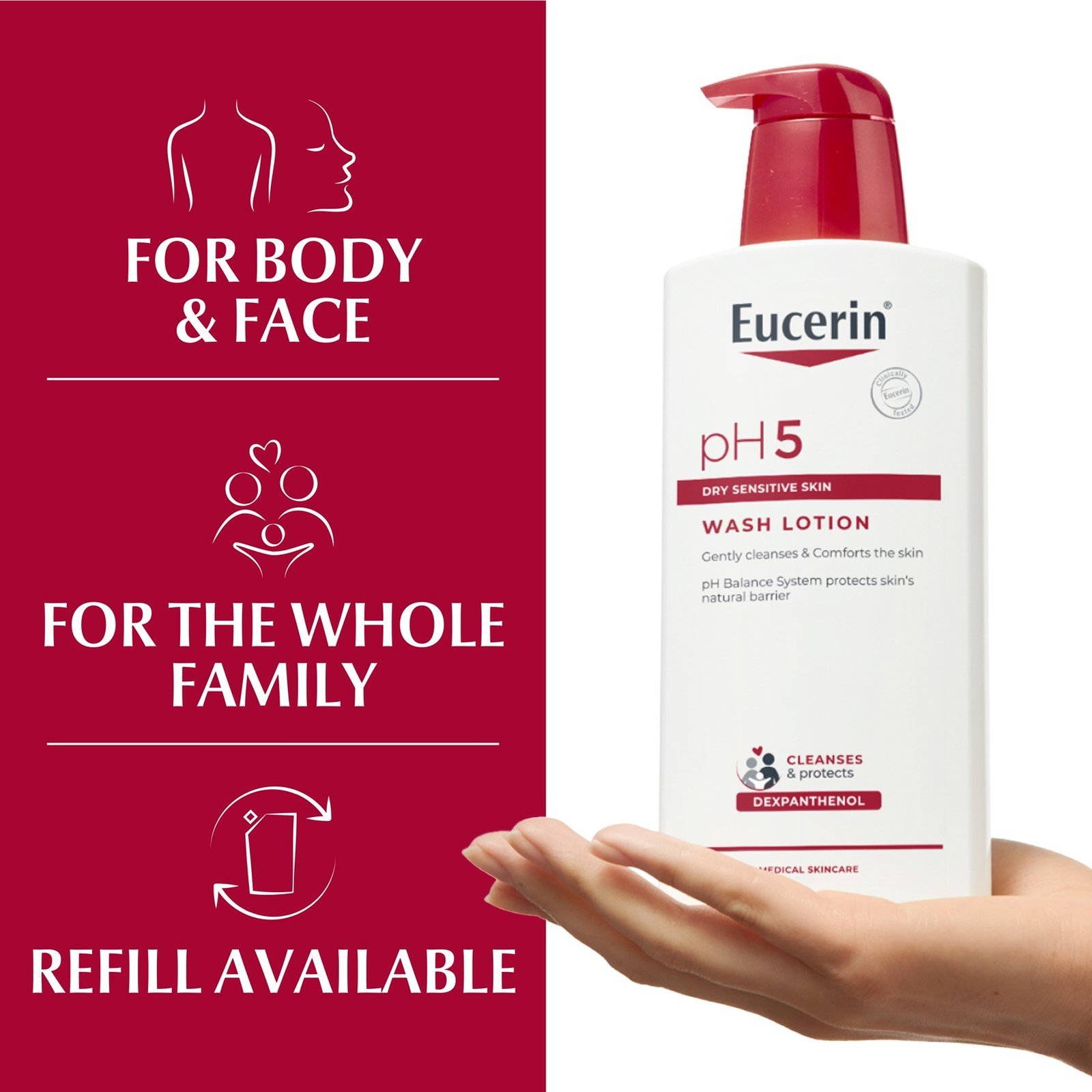 Eucerin pH5 Wash Lotion 400ml (13.53floz) USA