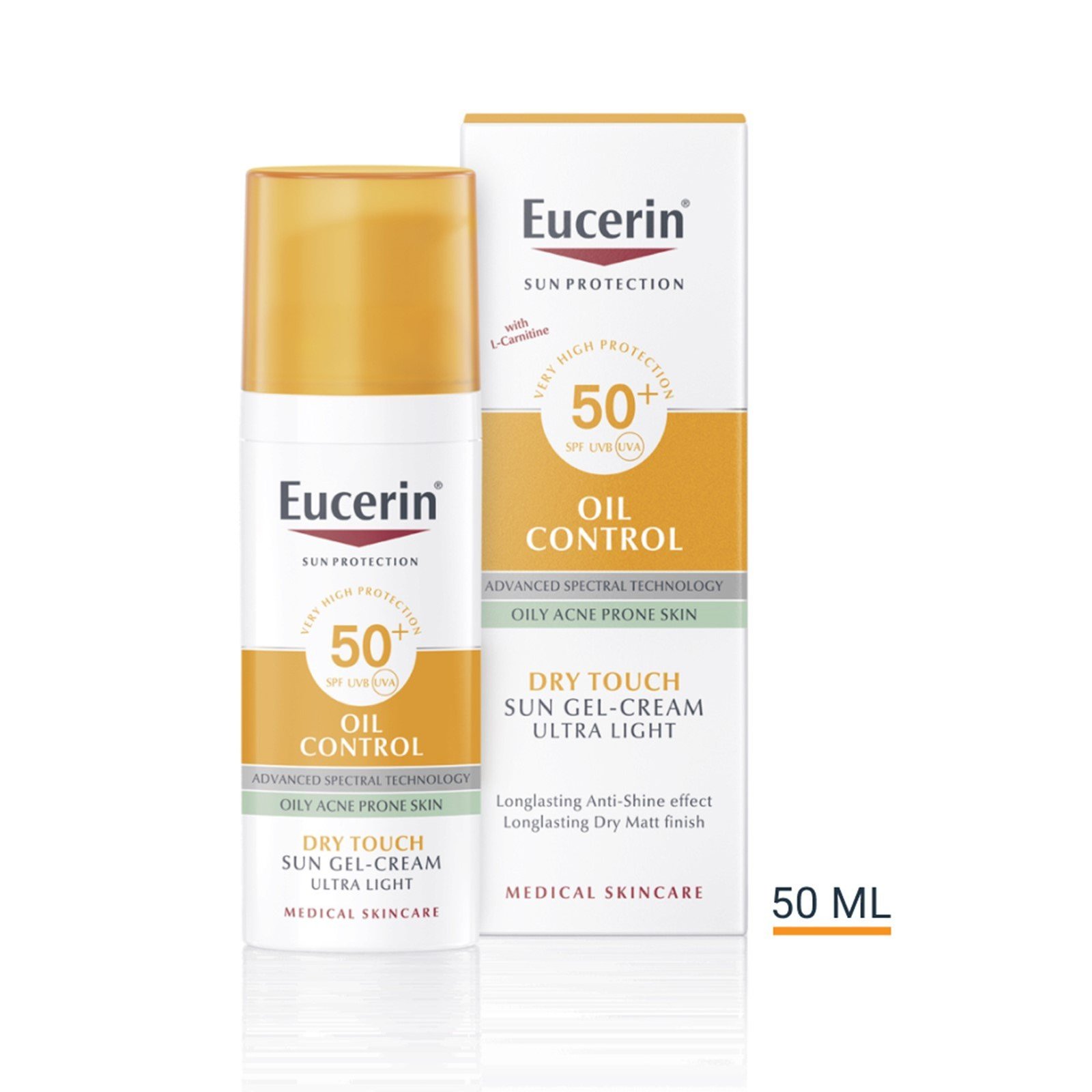 Eucerin Oil Control Sun Gel-Cream Dry Touch SPF50+ Sunscreen 50ml USA