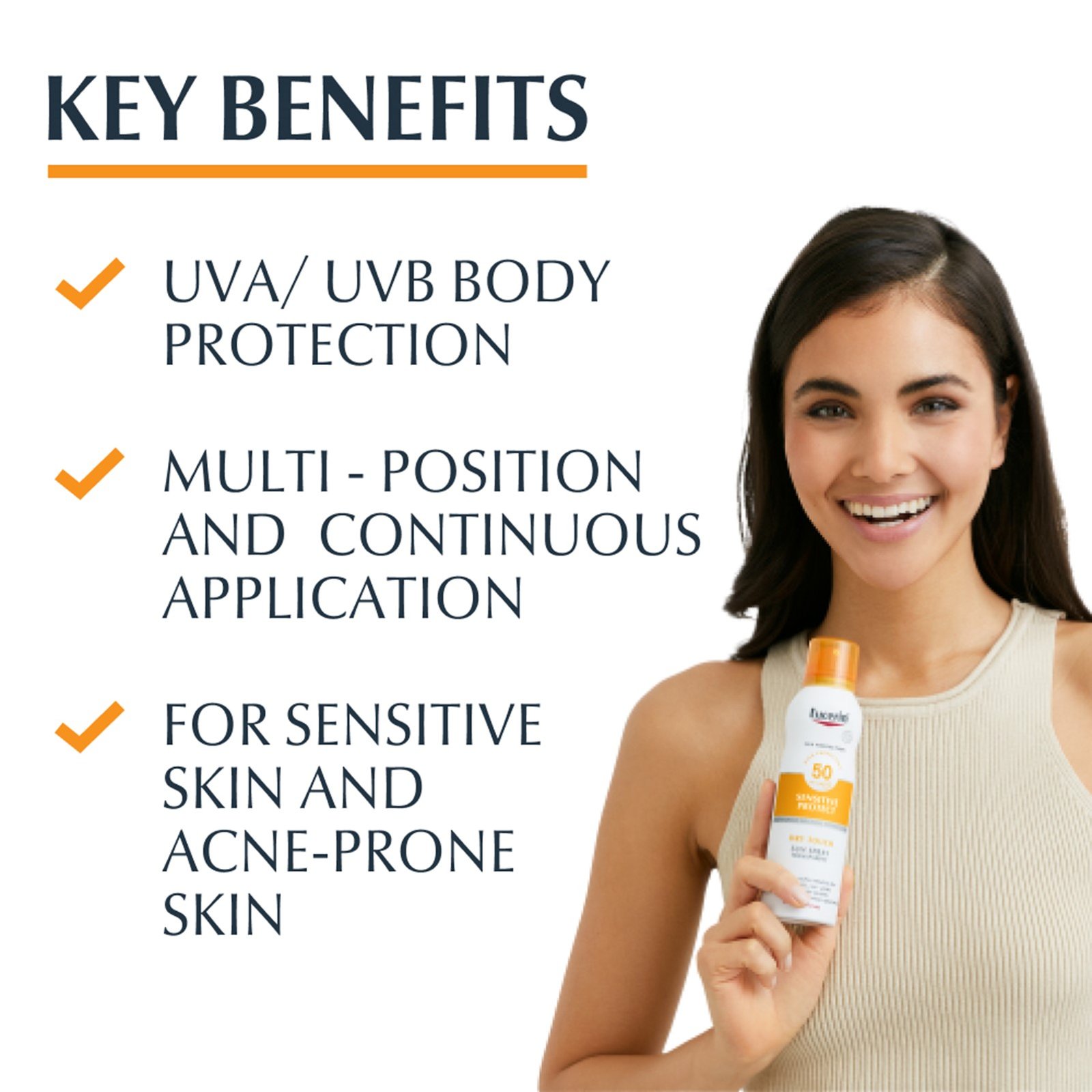 Eucerin Oil Control Dry Touch Sun Spray Transparent SPF 50 ขนาด 200 ml ...