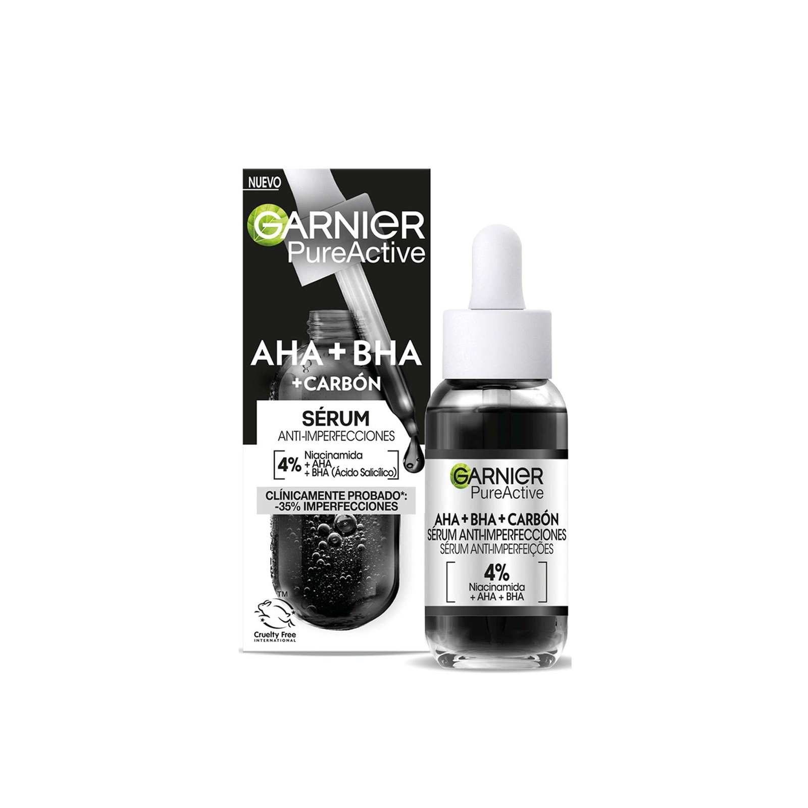 Garnier Pure Active AHA + BHA + Charcoal Anti-Blemish Serum 30ml (1 ...