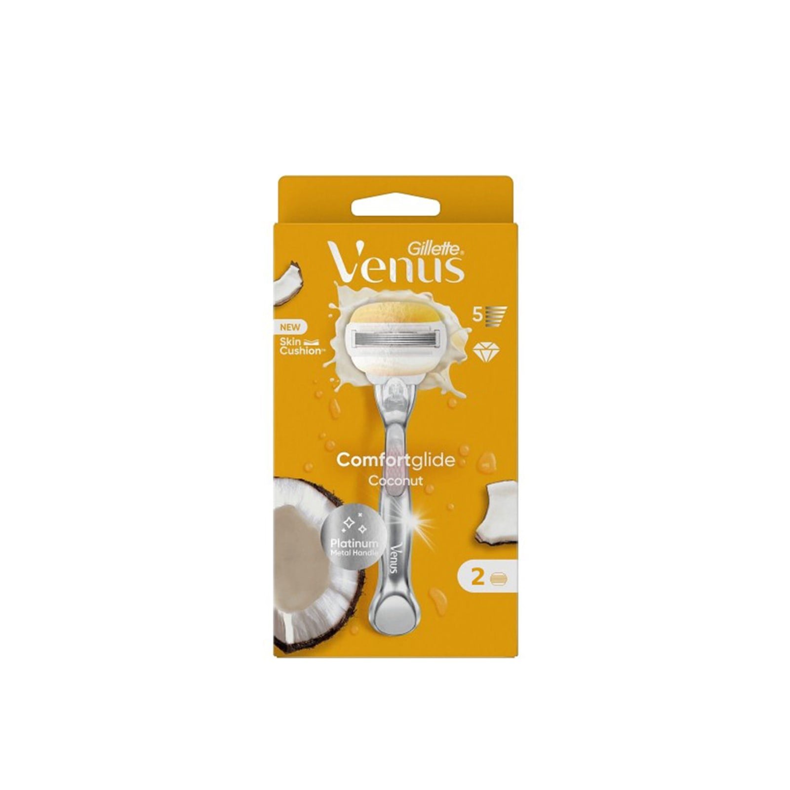 Gillette Venus Comfortglide Coconut Platinum Metal Handle Razor Perú