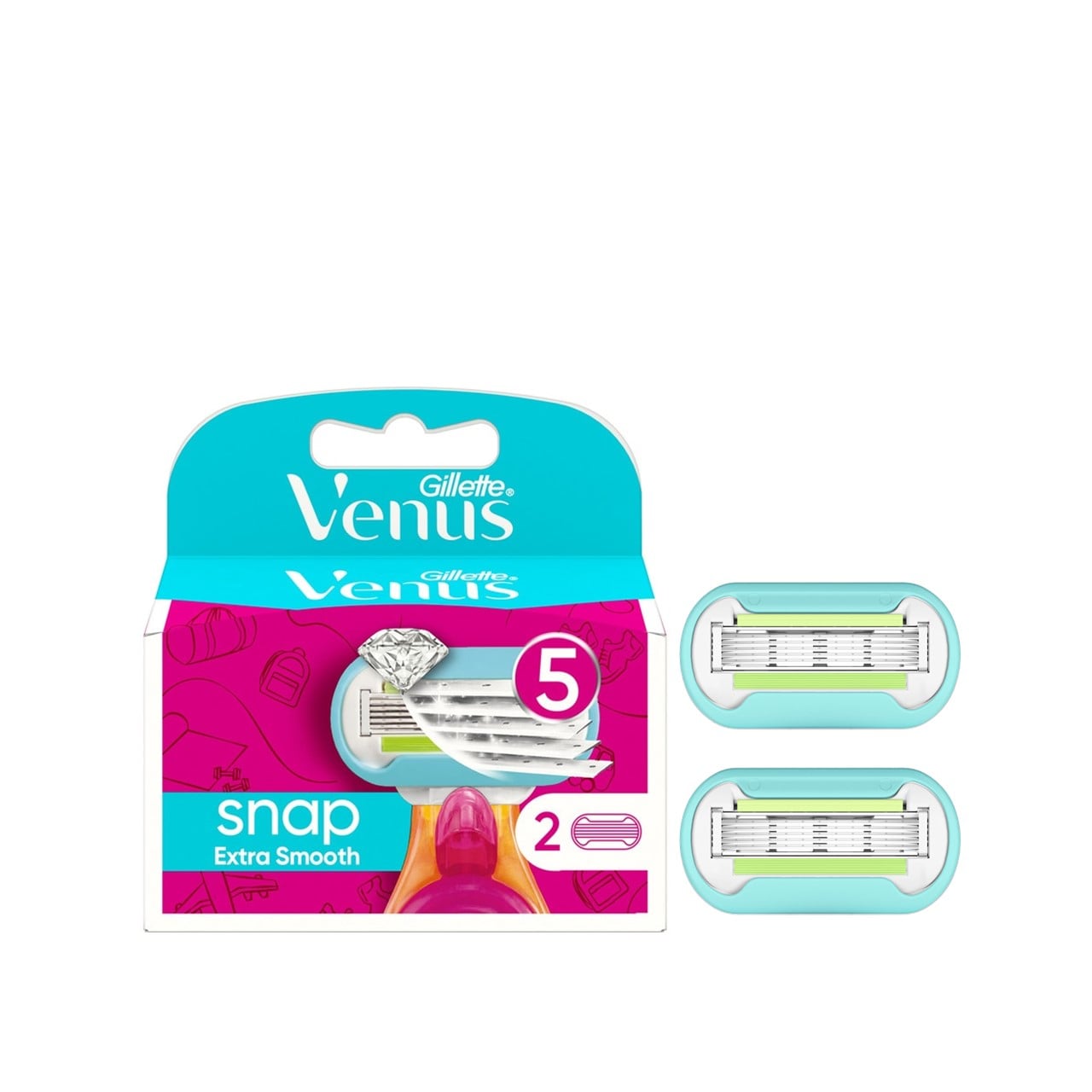 Gillette Venus Snap Extra Smooth Refill Blades x2 USA