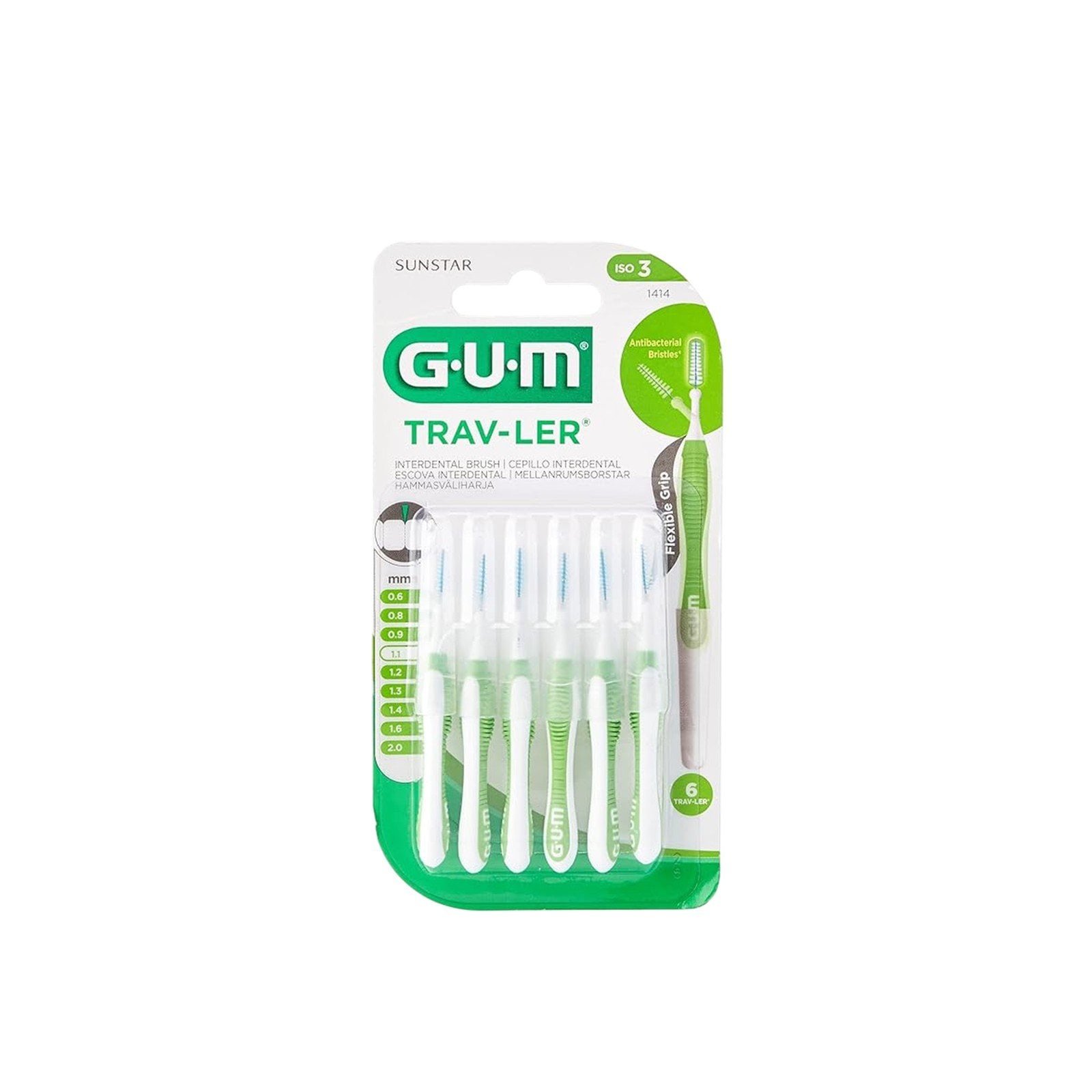 GUM Trav-Ler Interdental Brush ISO 3 x6 Australia