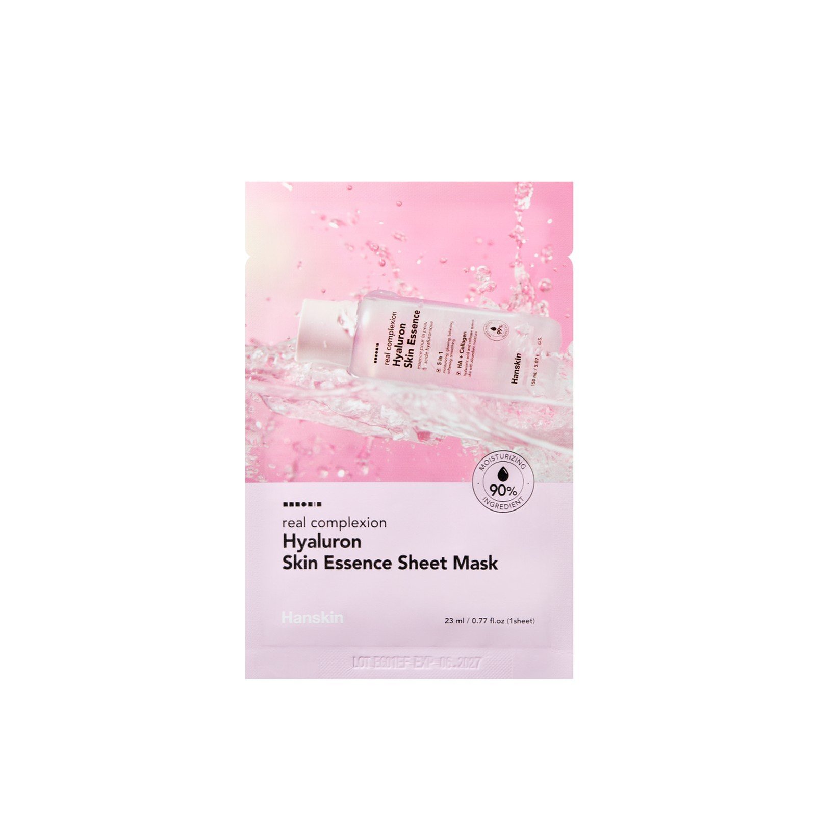 Hanskin Real Complexion Hyaluron Skin Essence Sheet Mask 23ml (0.77floz ...