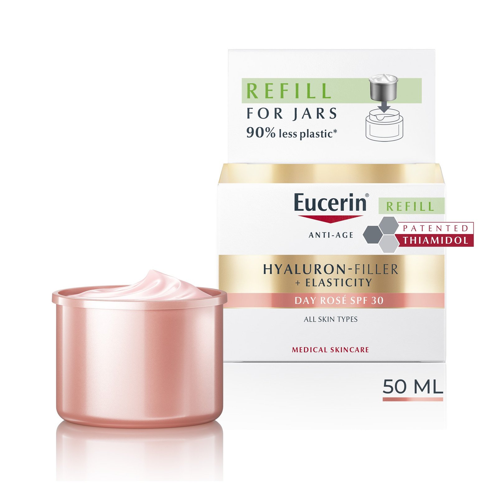 Eucerin Hyaluron-Filler + Elasticity Day Cream Rosé Spf30 Refill 50Ml Brasil