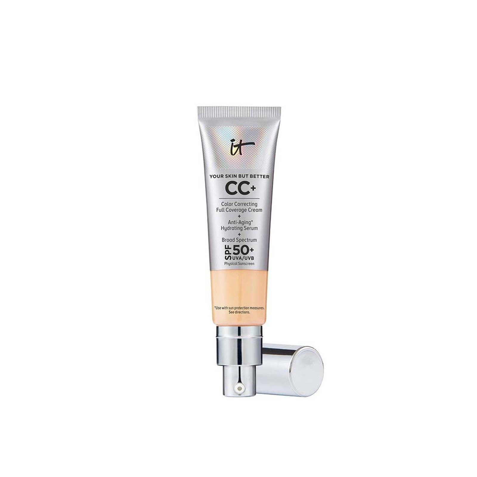 IT Cosmetics CC+ Cream Full Coverage Foundation SPF50+ Light Medium ...
