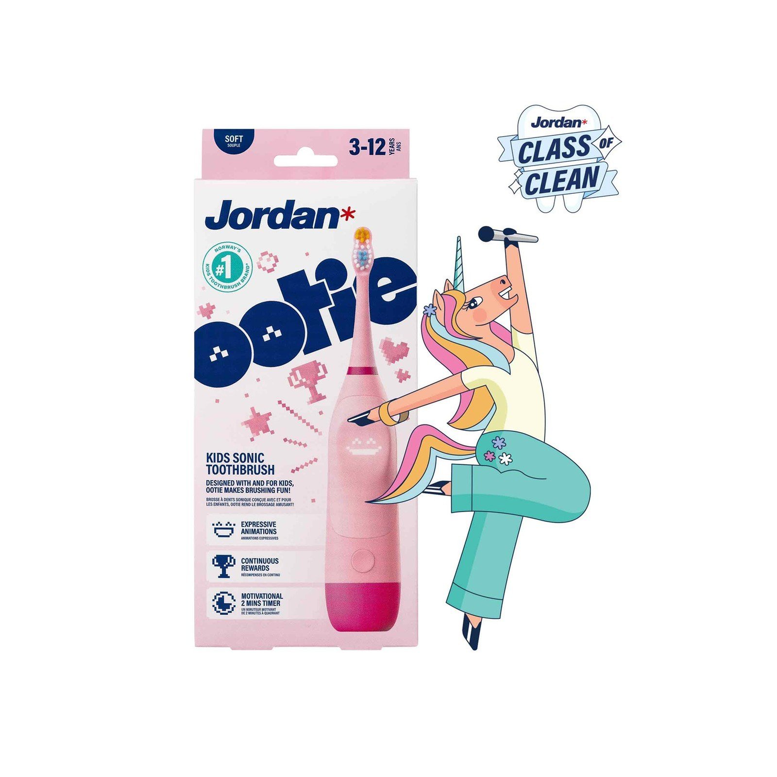 Jordan Ootie Kids Sonic Toothbrush Pink Japan