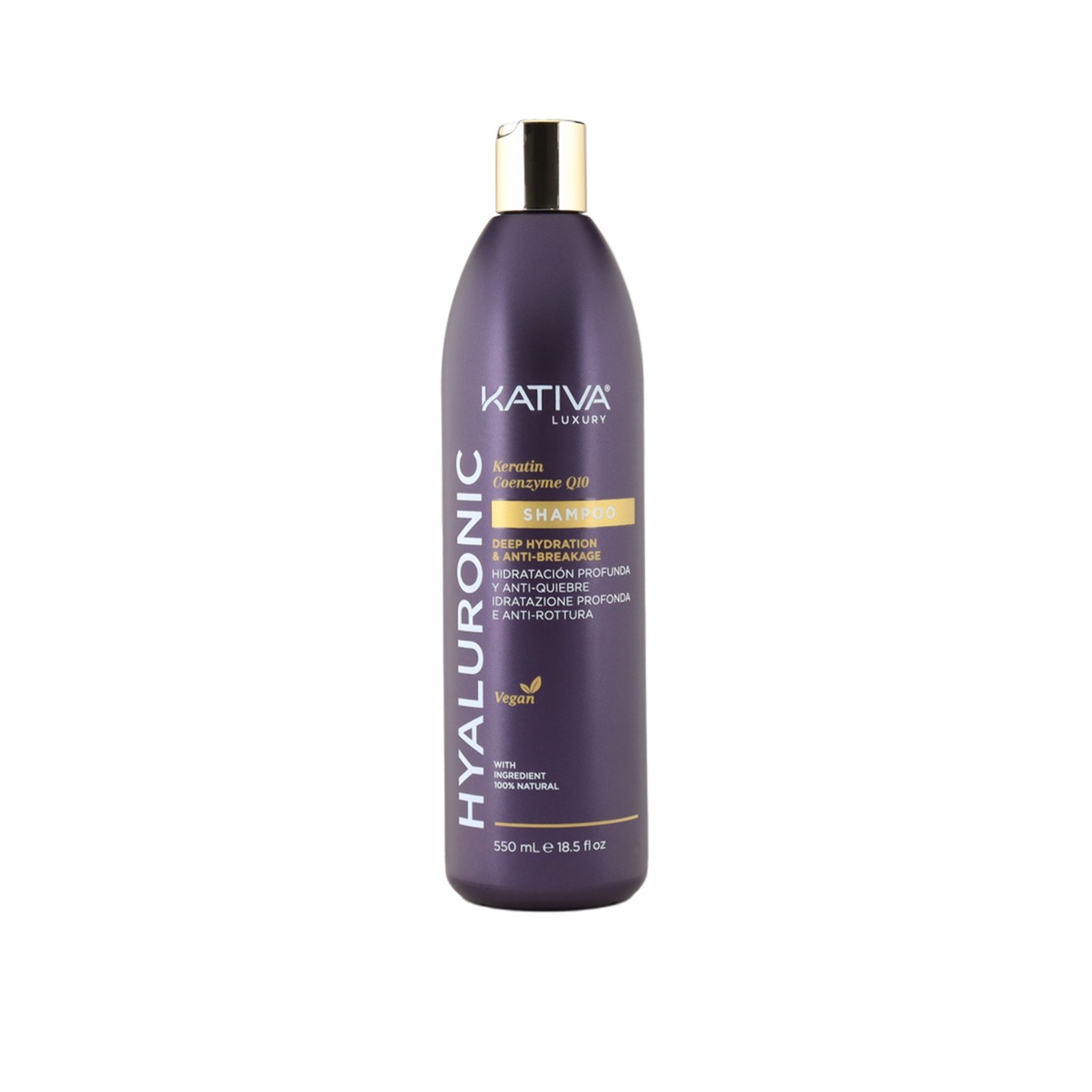 Kativa Luxury Hyaluronic Deep Hydration & Anti-Breakage Shampoo 550Ml ...