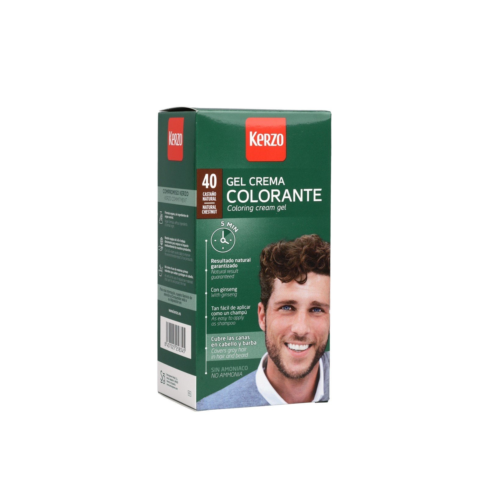 Kerzo Men's Coloring Cream Gel 40 Natural Chestnut Thailand