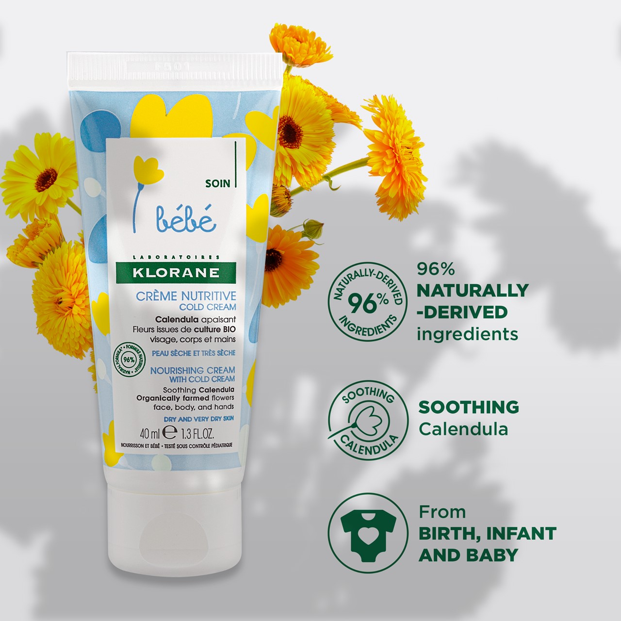 Klorane Baby Nourishing Cream with Cold Cream 40ml Cambodia