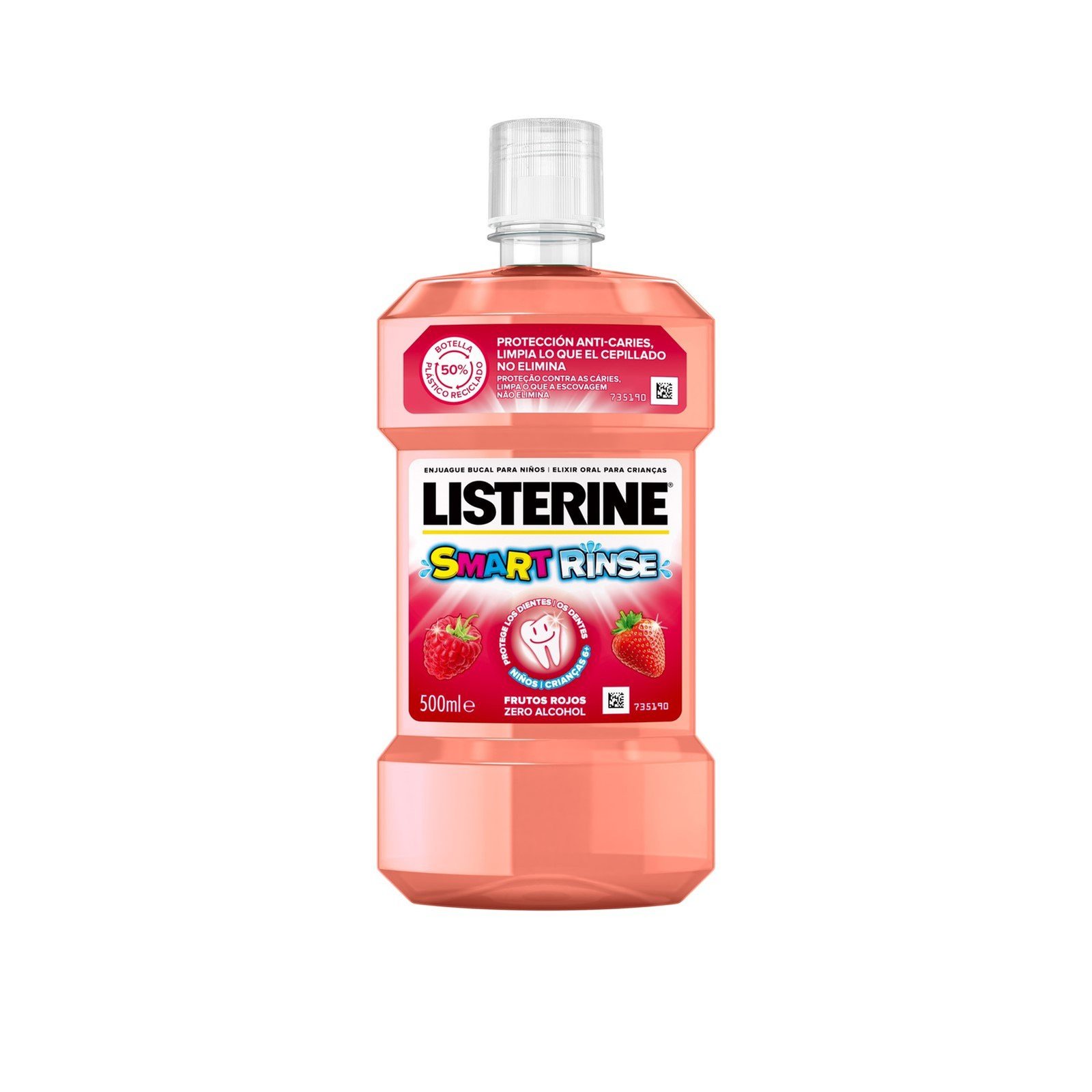 Listerine Smart Rinse Mild Berry Kids Mouthwash 500ml (16.9 fl oz ...