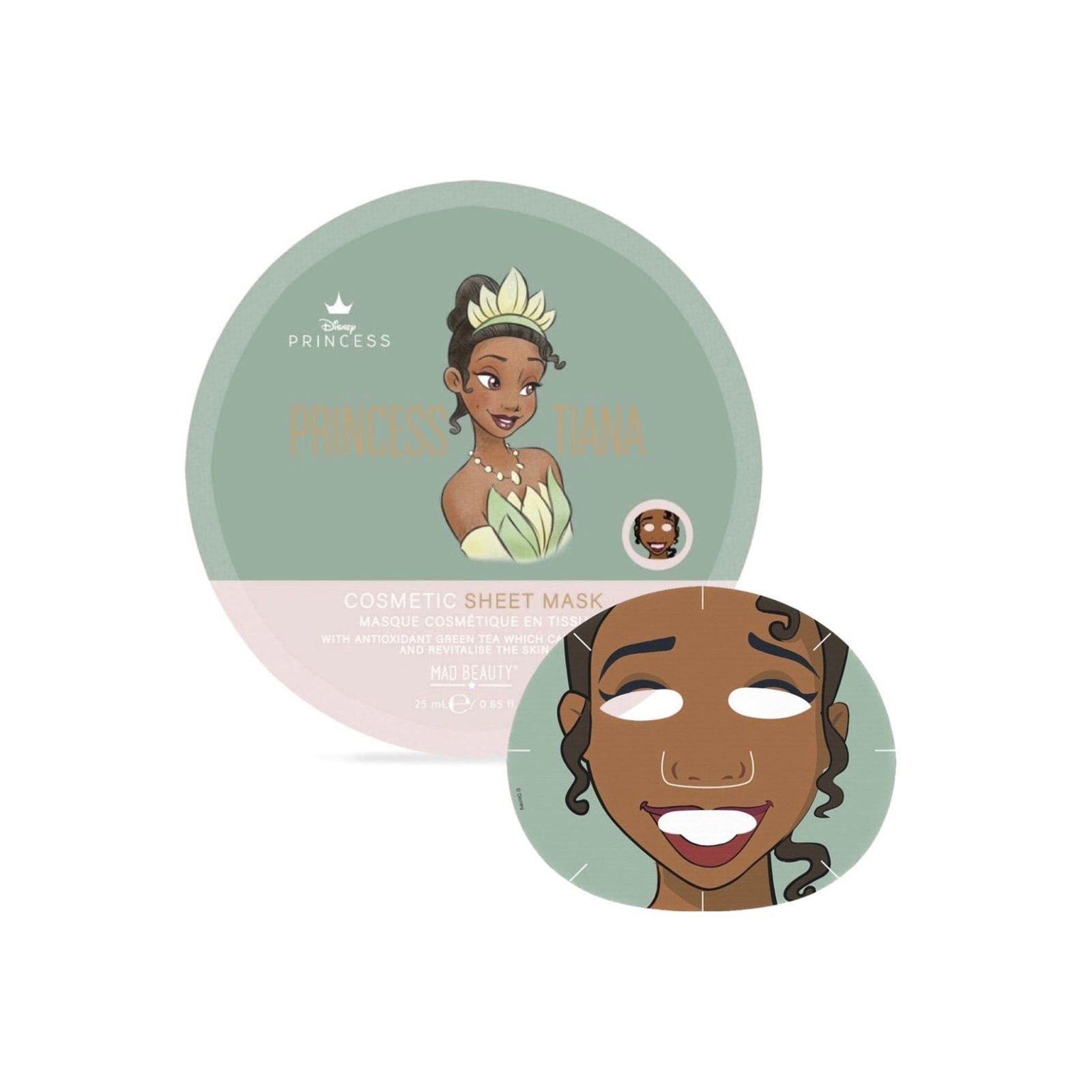 Mad Beauty Disney Princess Tiana Cosmetic Sheet Mask 25ml (0.85 fl oz) USA