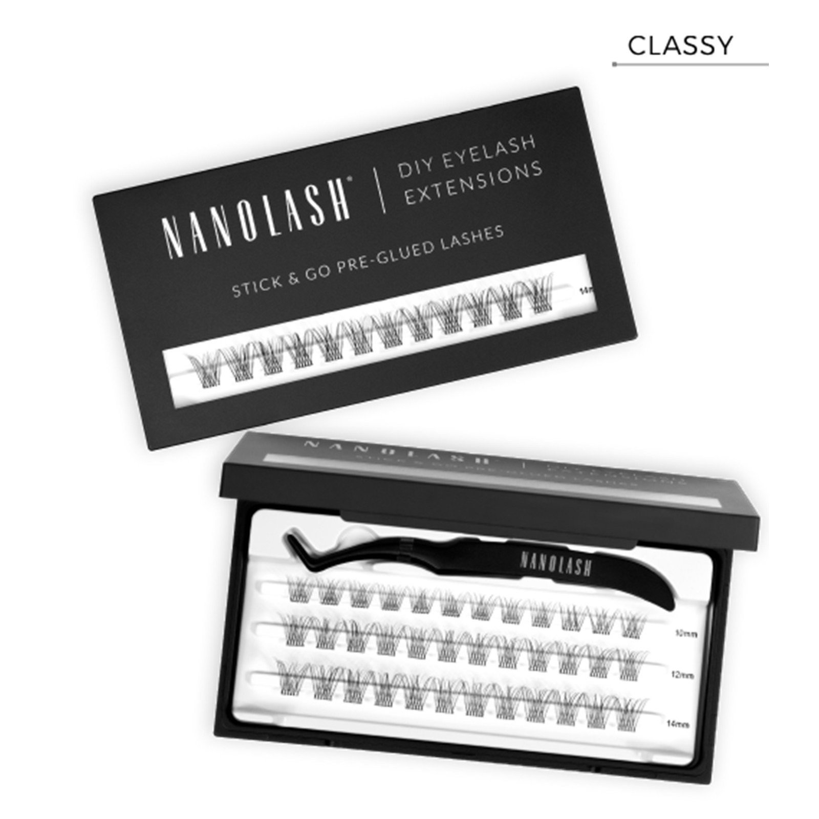 Nanolash DIY Eyelash Extensions Stick & Go Pre-Glued Lashes Classy Russia