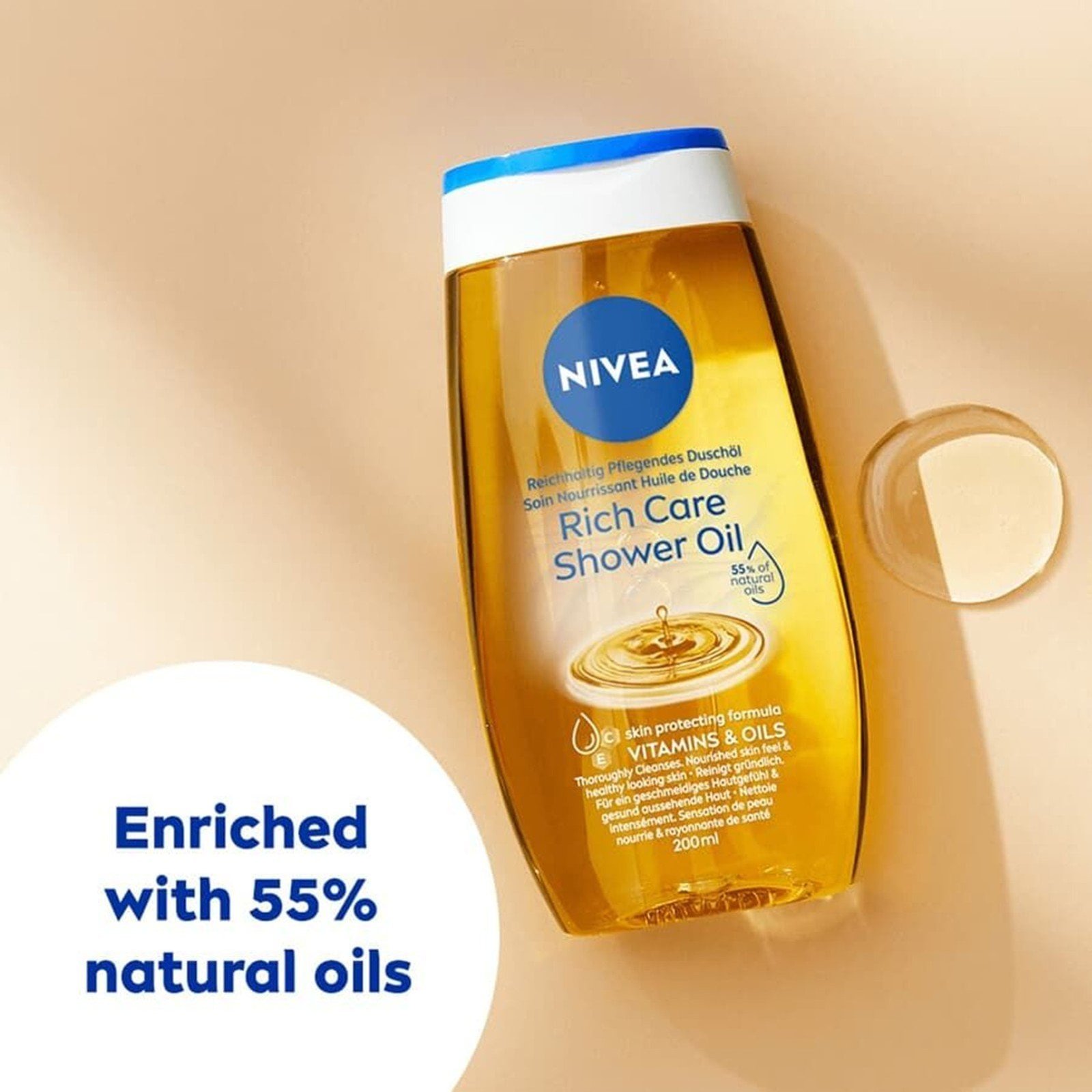 Nivea Rich Care Shower Cleansing Oil 200ml (6.76 fl oz) USA
