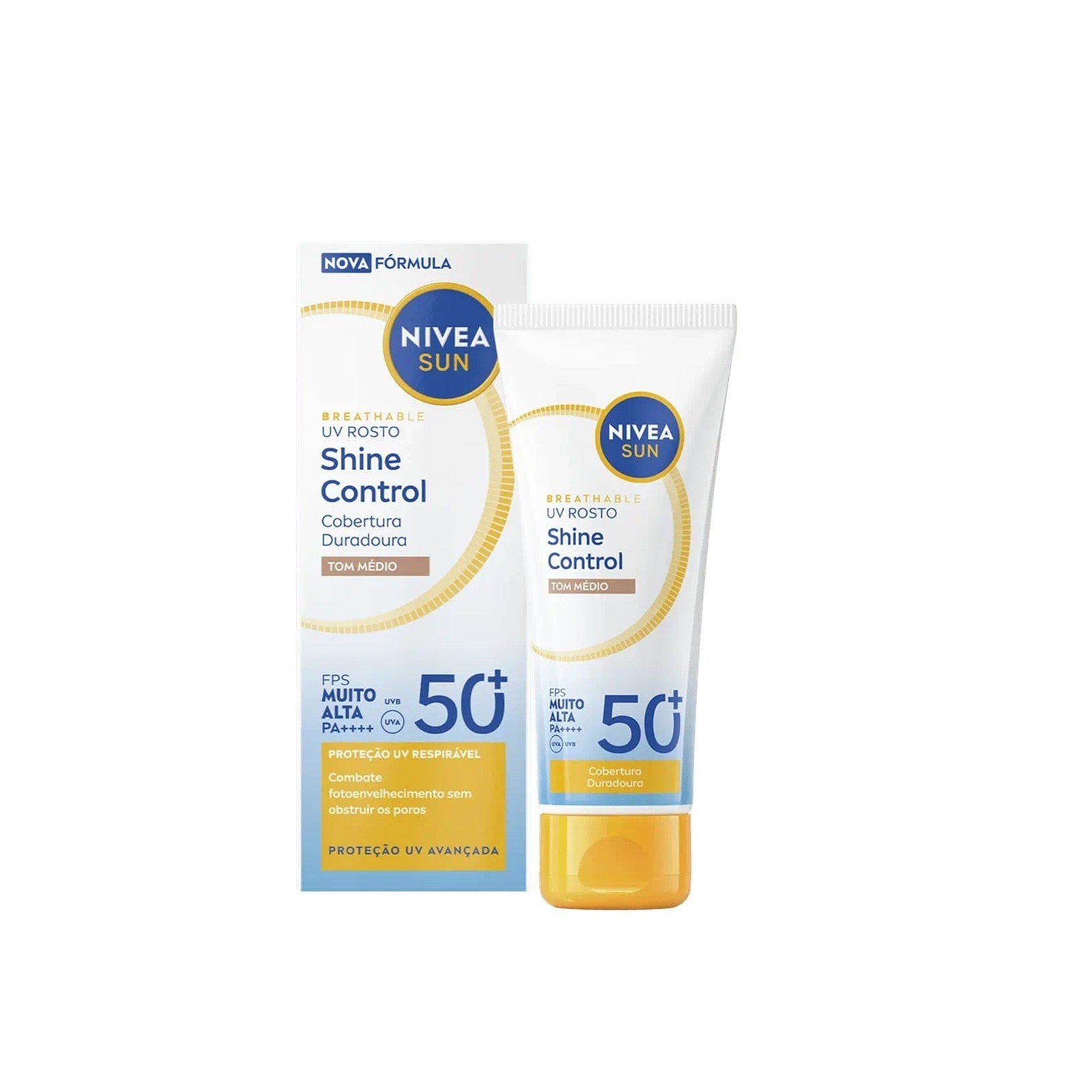 Nivea Sun Breathable UV Face Shine Control Tinted Cream Medium SPF50 ...