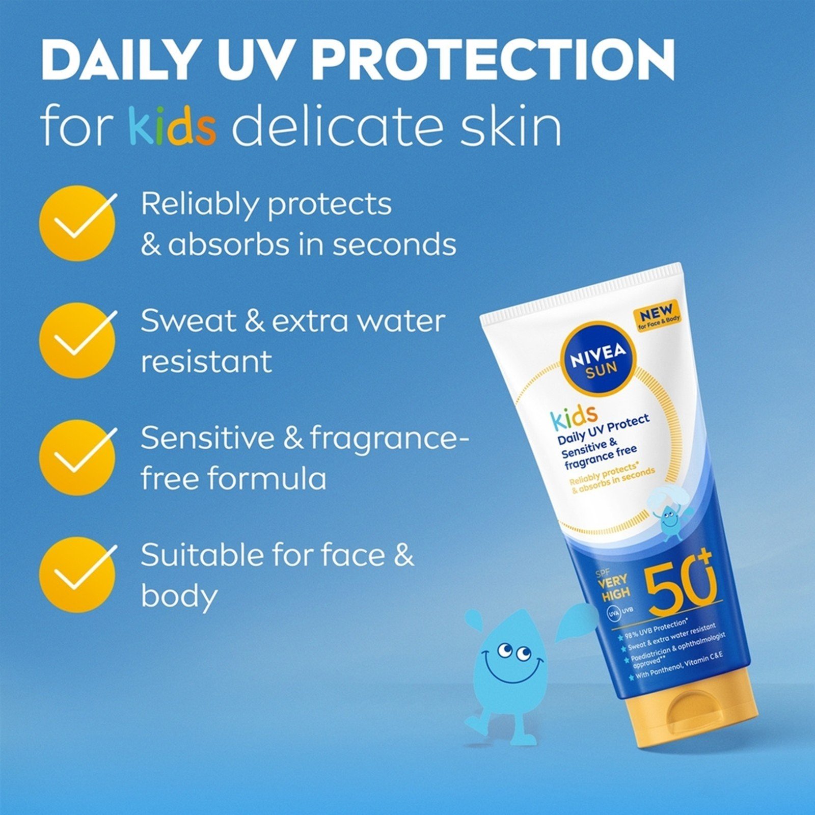 Nivea Sun Kids Daily UV Protect Sunscreen SPF50+ 100ml India