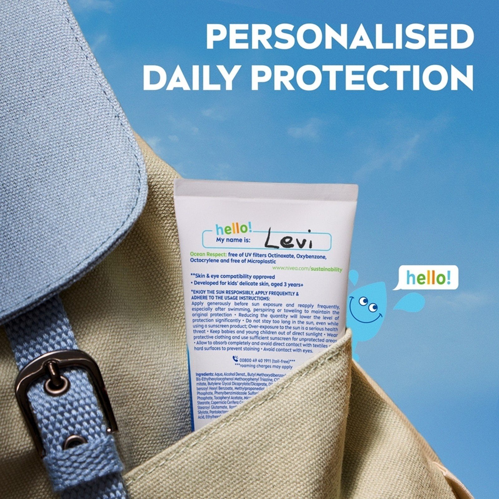 Nivea Sun Kids Daily UV Protect Sunscreen SPF50+ 100ml (3.38floz) USA