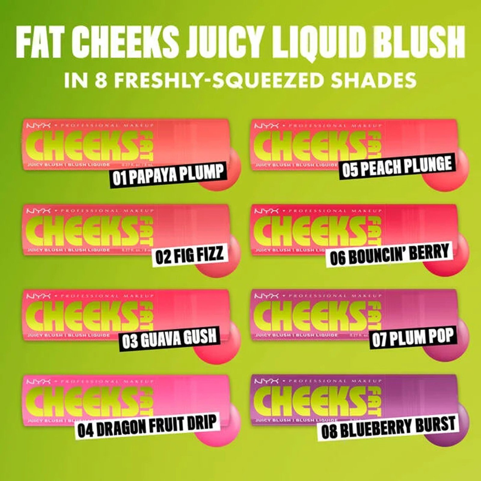 NYX Pro Makeup Fat Cheeks Juicy Plump Blush Peach Plunge 8ml Jordan