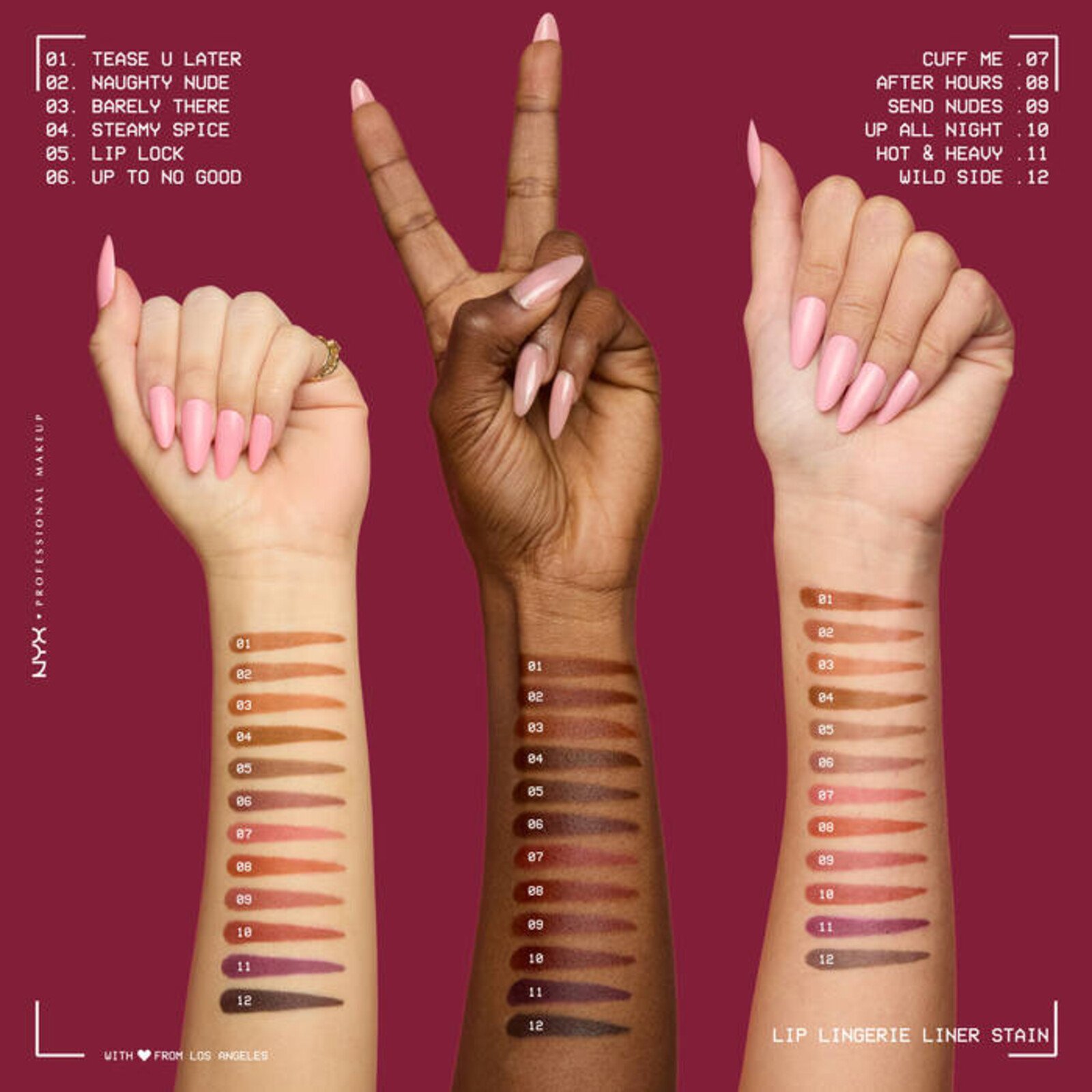 NYX Pro Makeup Lip Lingerie Lip Liner Stain 10 Up All Night 1ml New Zealand