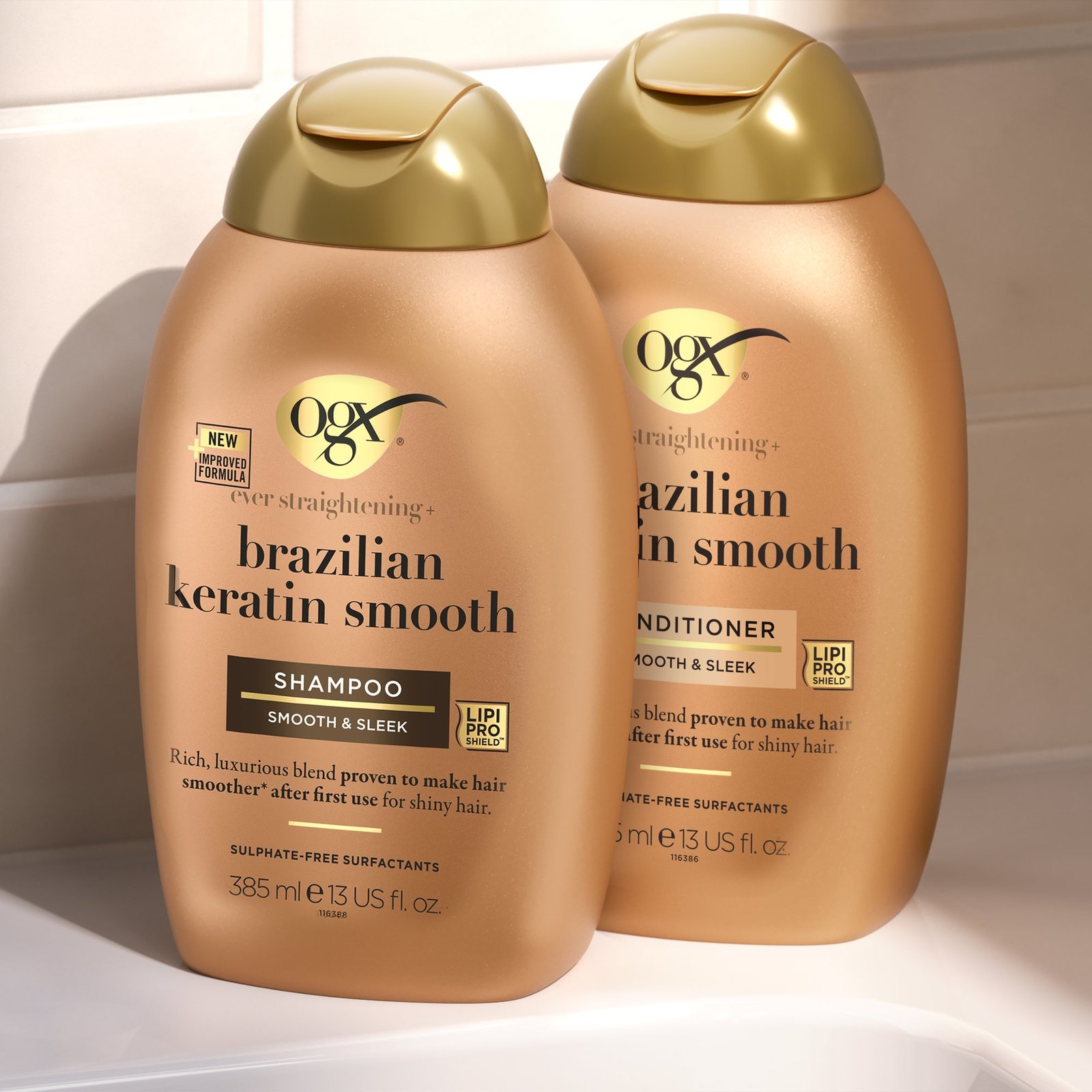OGX Ever Straightening + Brazilian Keratin Smooth Conditioner 385ml (13 ...