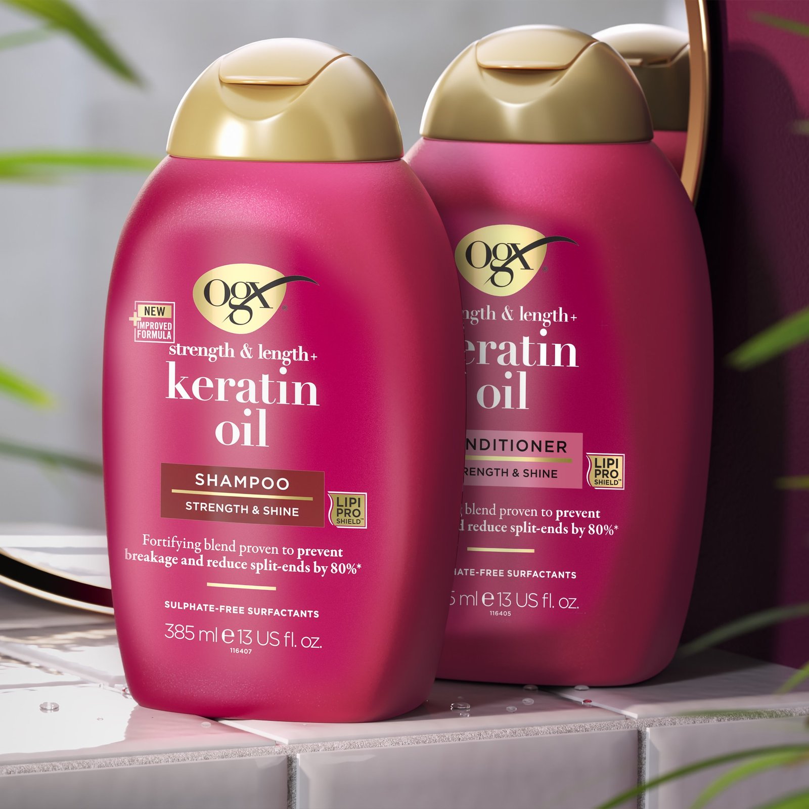 OGX Strength & Length + Keratin Oil Shampoo 385ml Pakistan