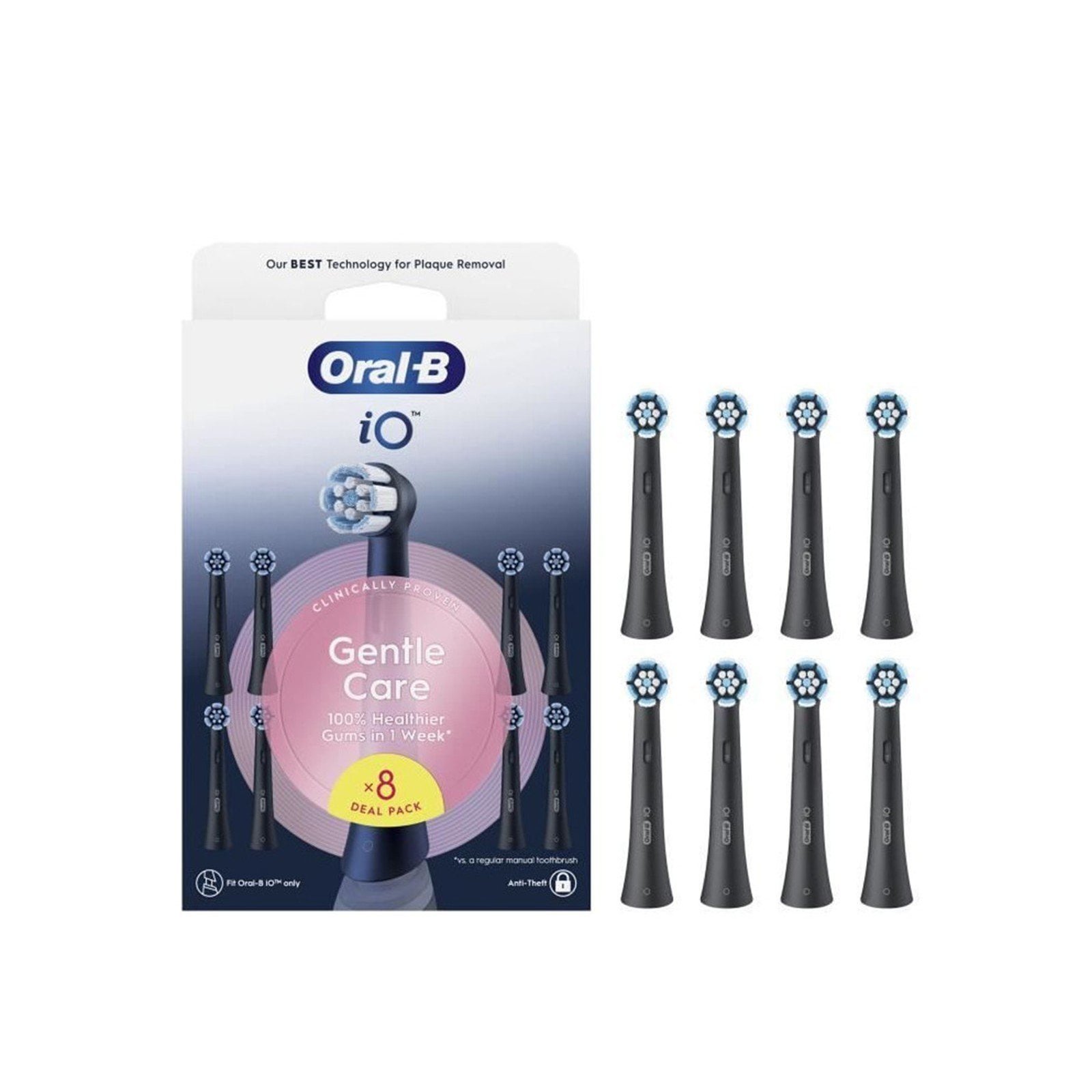 Oral-B iO Gentle Care Replacement Head Electric Toothbrush Black x8 Italia