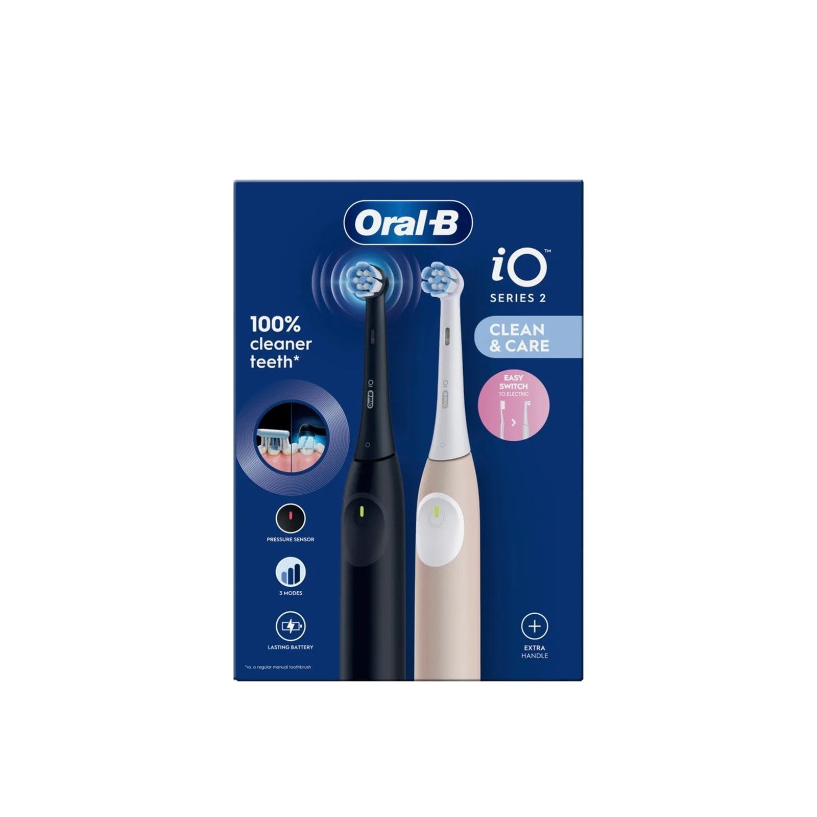 Oral-B iO™ Series 2 Clean & Care Duo Night Black and Calm Pink Electric ...