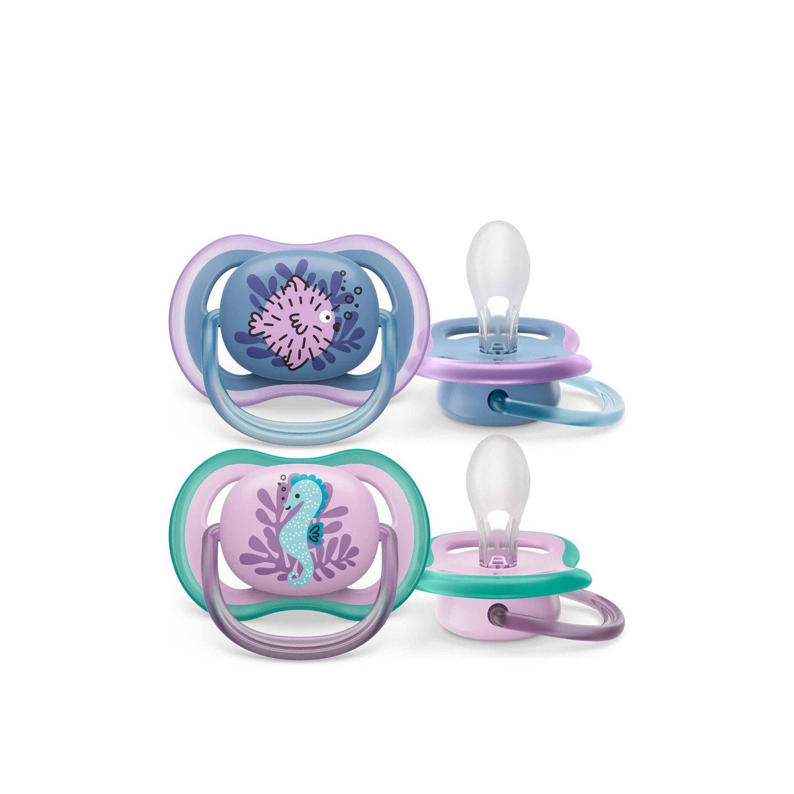 Philips Avent Ultra Air Animals Pacifier 6-18M Blue/Pink x2 México