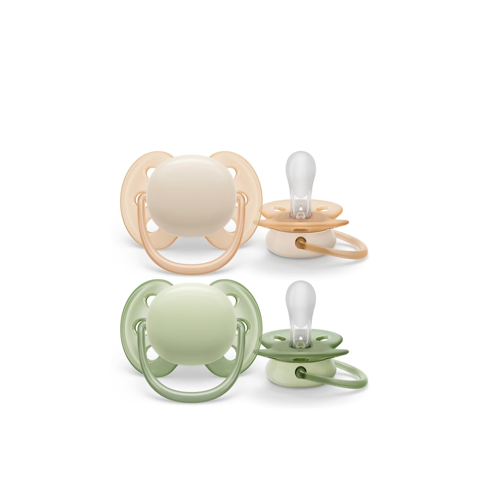 Buy Philips Avent Ultra Soft Pacifier 0-6m Beige/Green x2 · Fiji