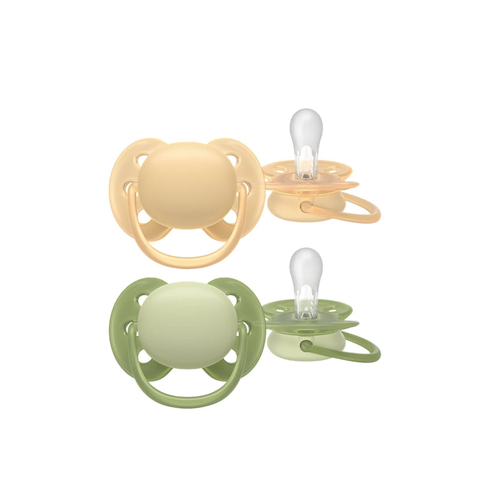 Philips Avent Ultra Soft Pacifier 6-18m Beige/Green x2