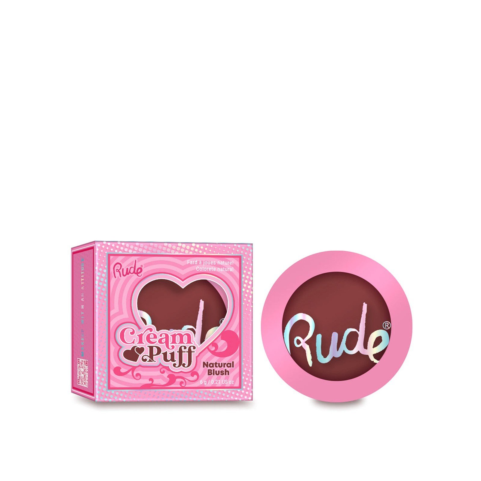 Rude Cosmetics Cream Puff Natural Blush Red Velvet 6g Puerto Rico